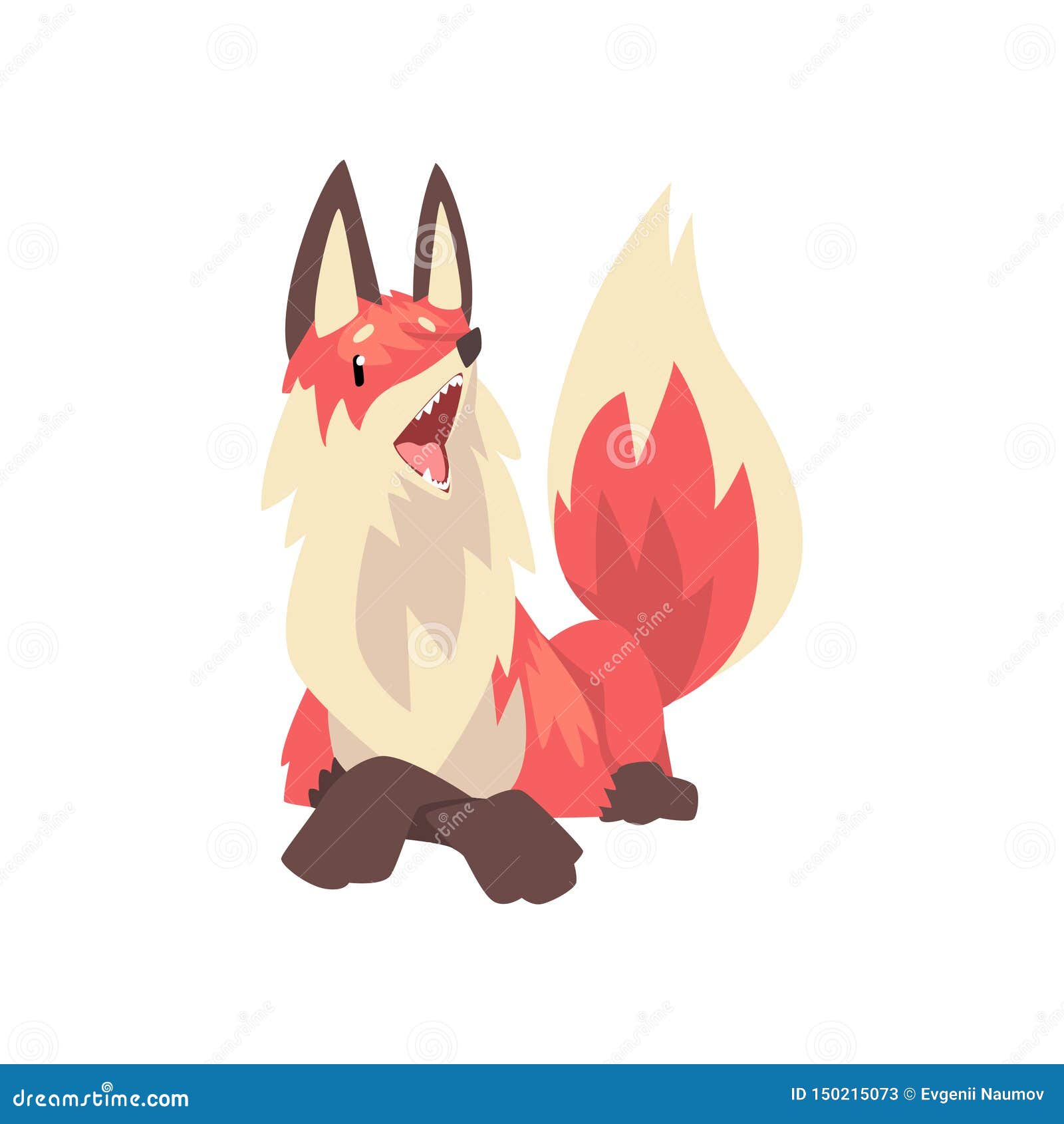 Cute Lying Red Fox Character, Front View Cartoon Vector Illustration ...