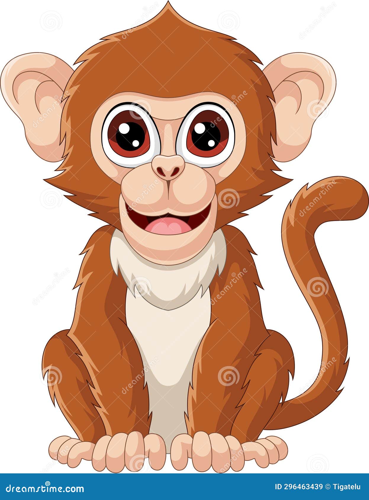 Cute Macaca Cartoon on White Background Stock Vector - Illustration of ...