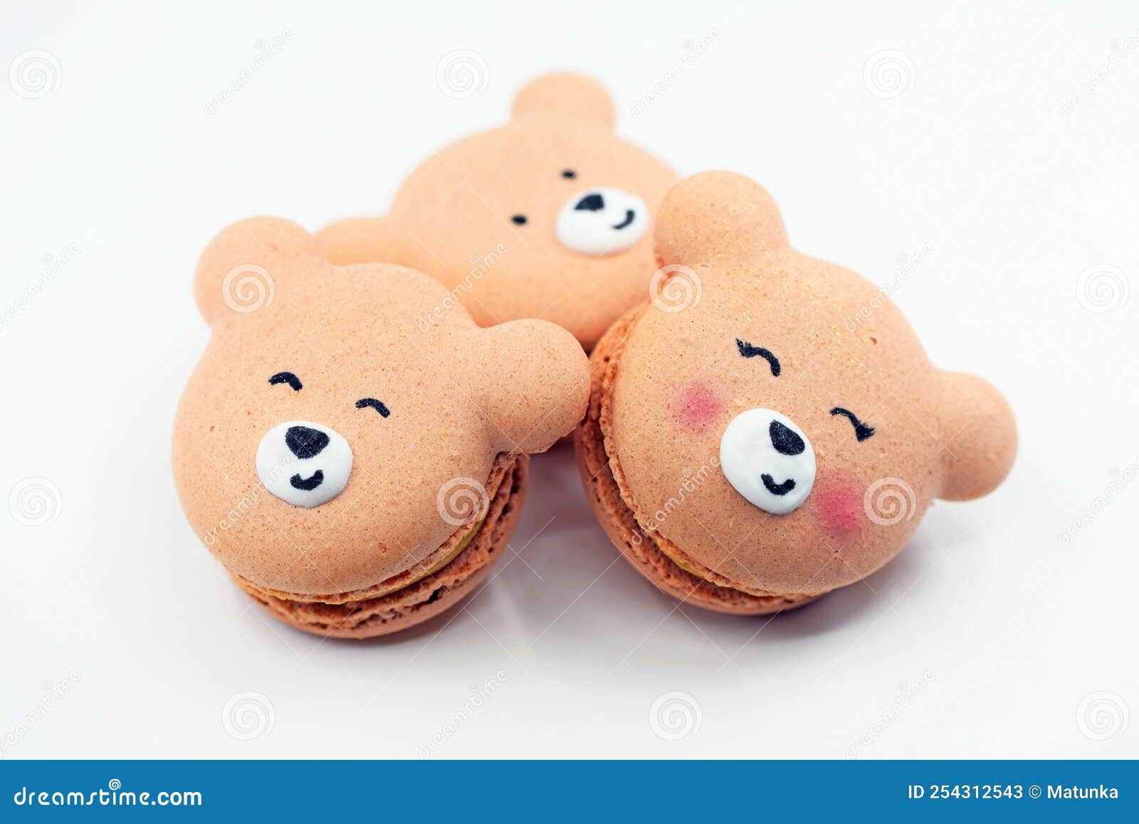 Cute Macarons in a Shape of Bears Stock Image - Image of cute, homemade ...