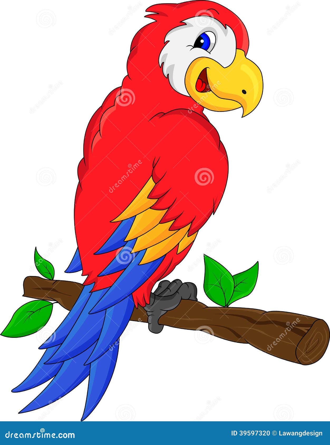 Cute macaw bird cartoon stock vector. Illustration of graphic - 39597320