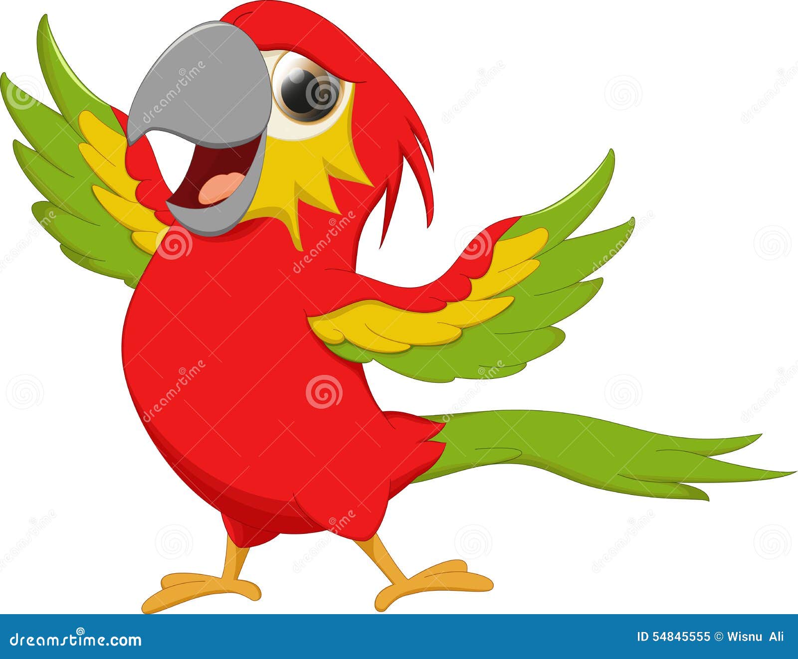 Cute macaw bird cartoon stock vector. Illustration of cartoon - 54845555