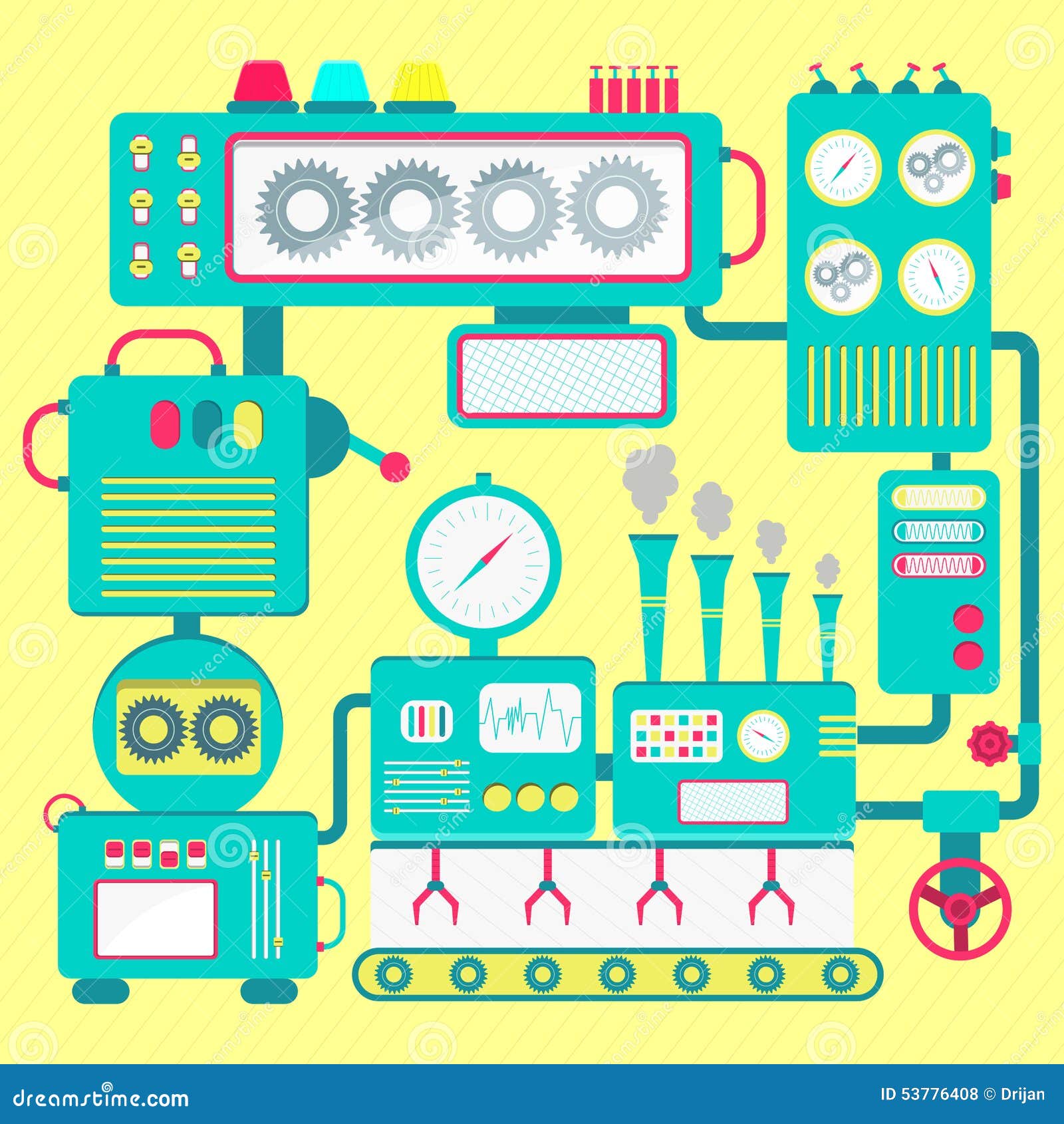 Cute machine stock vector. Illustration of engine, connect - 53776408