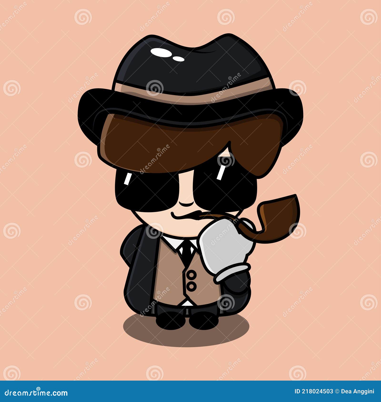 Cute Mafia Character with Simple Concept Stock Vector - Illustration of ...