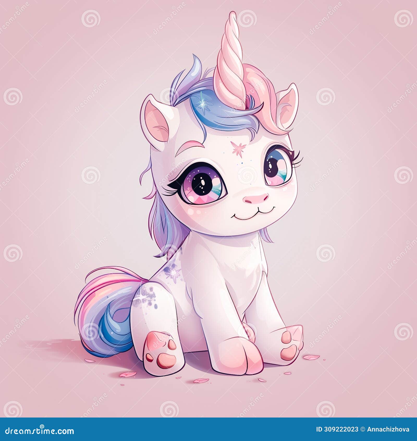 The Cute and Magic Cat Unicorn. Stock Image - Image of head, horn ...