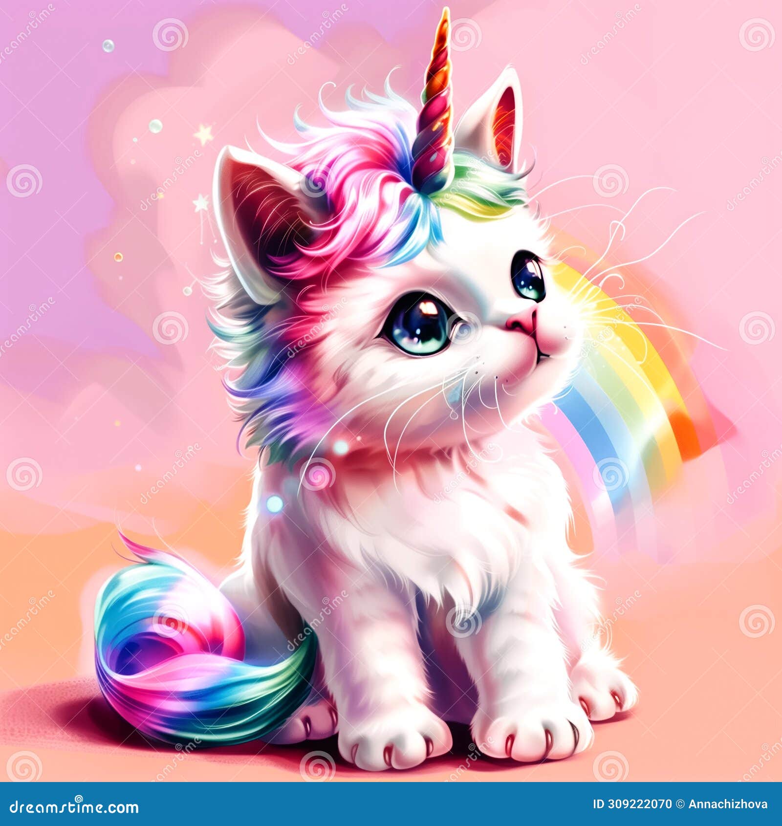 The Cute and Magic Cat Unicorn. Stock Photo - Image of fashion, fabric ...
