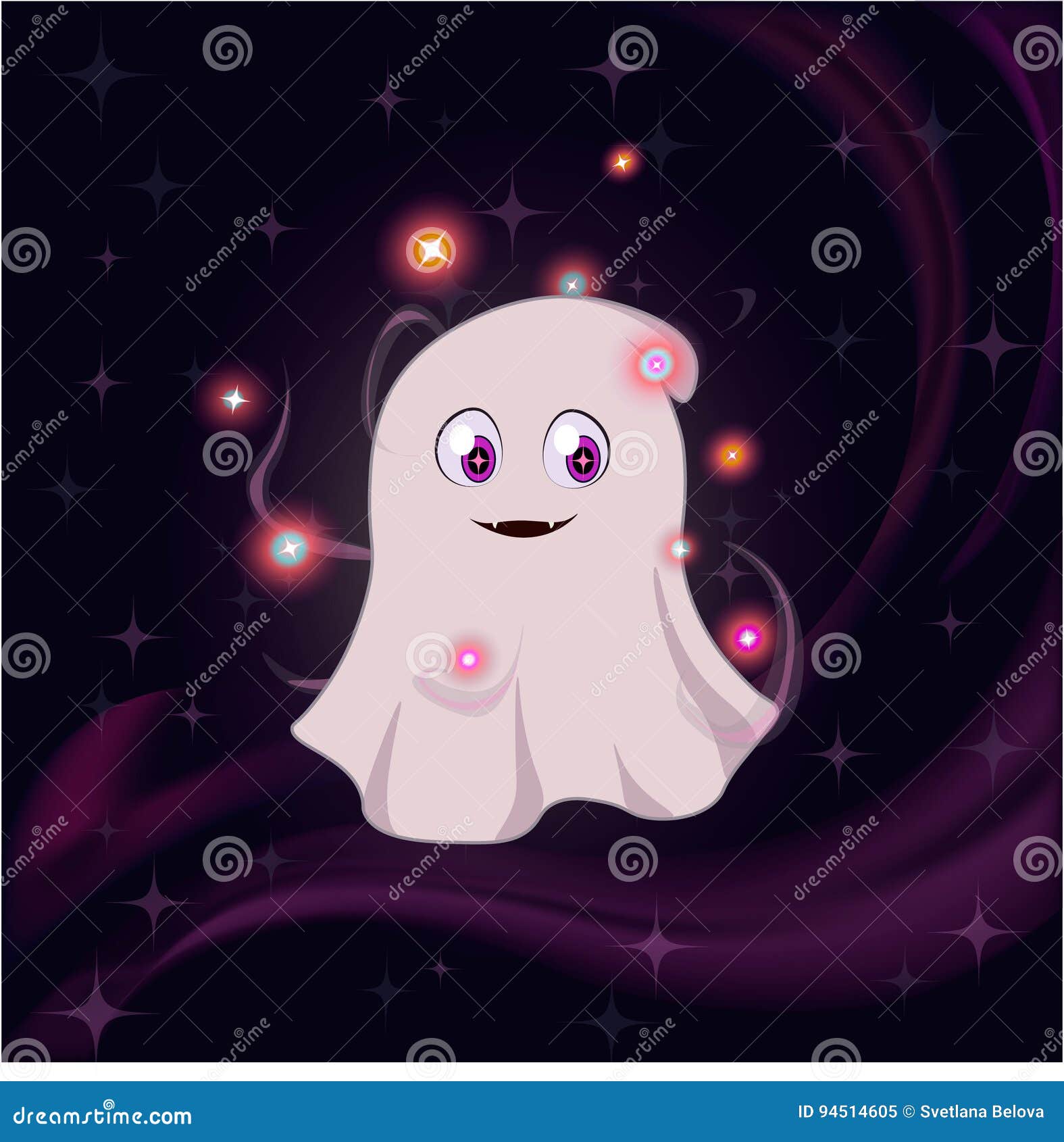 Cute magic ghost stock vector. Illustration of design - 94514605