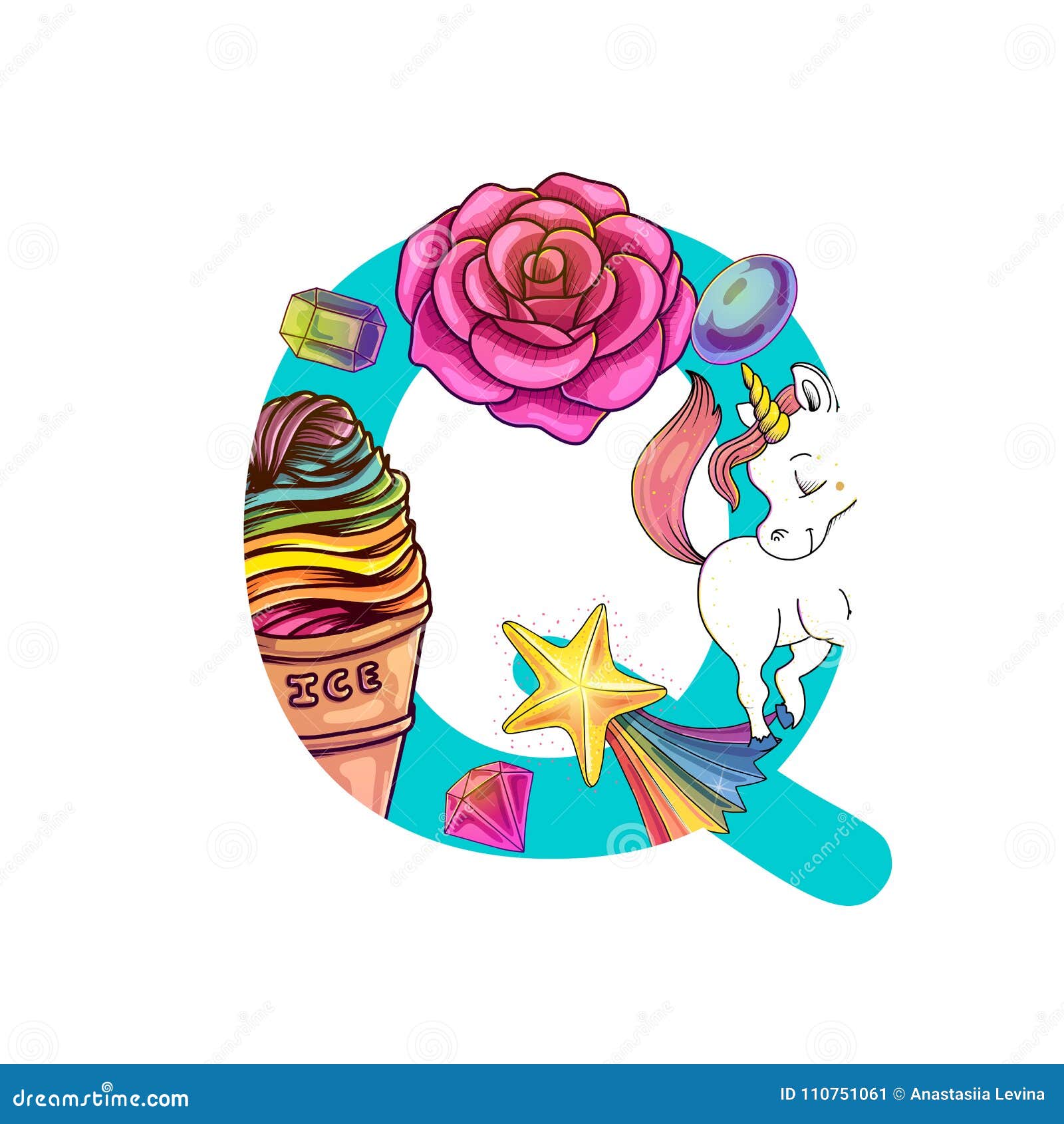 Cute magic letter C stock vector. Illustration of card - 110751061