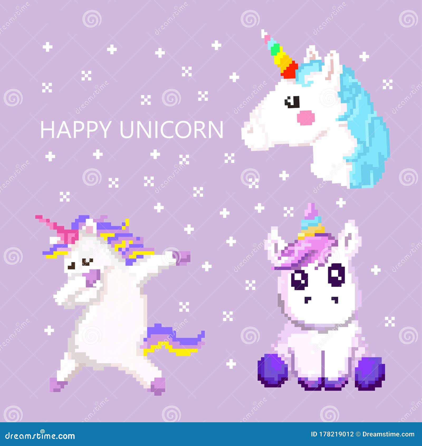 Unicorn Pixel Art Vector Illustration | CartoonDealer.com #114973764