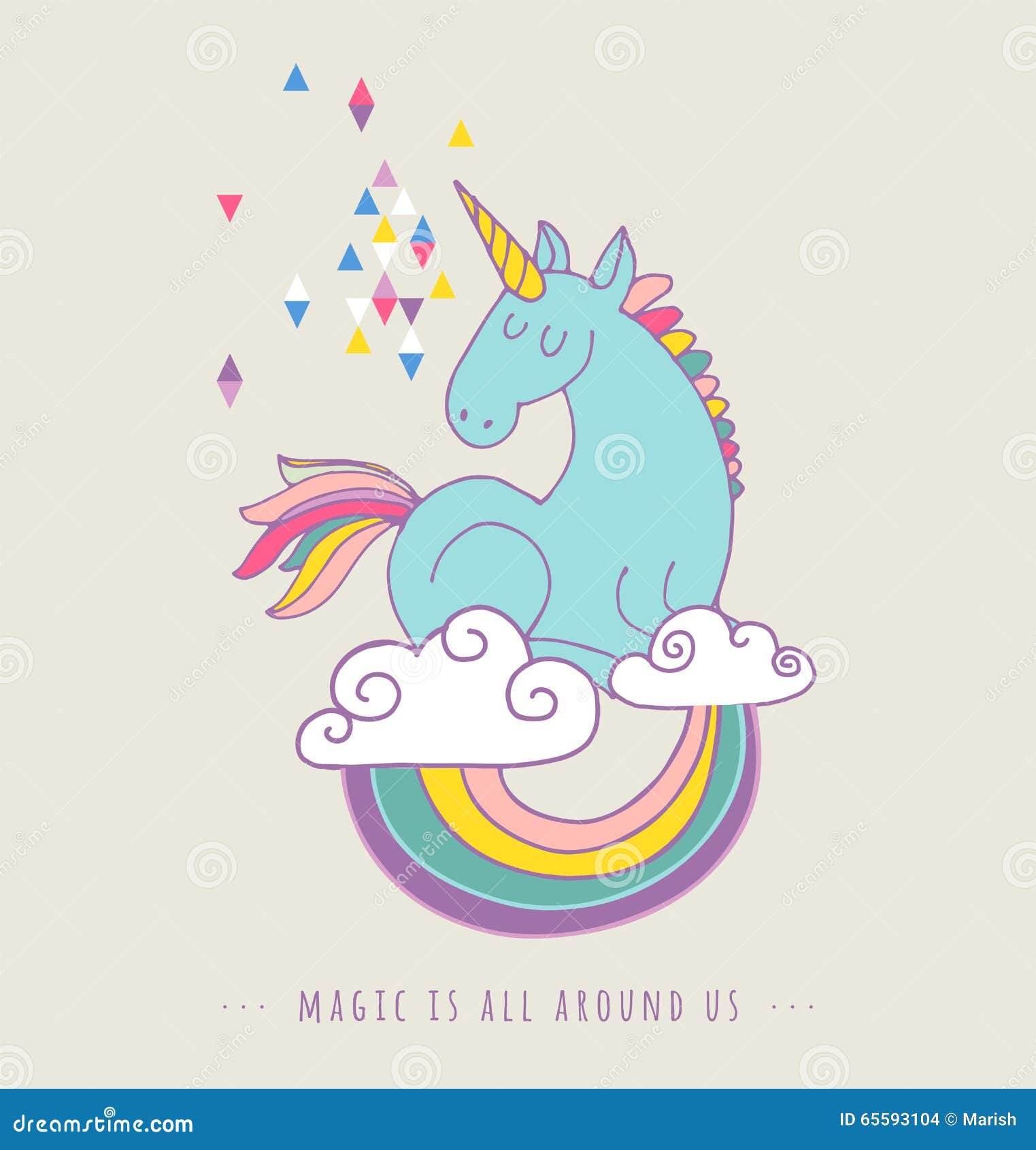 Cute Magic Cartoon Unicorn. Illustration For Children | CartoonDealer ...