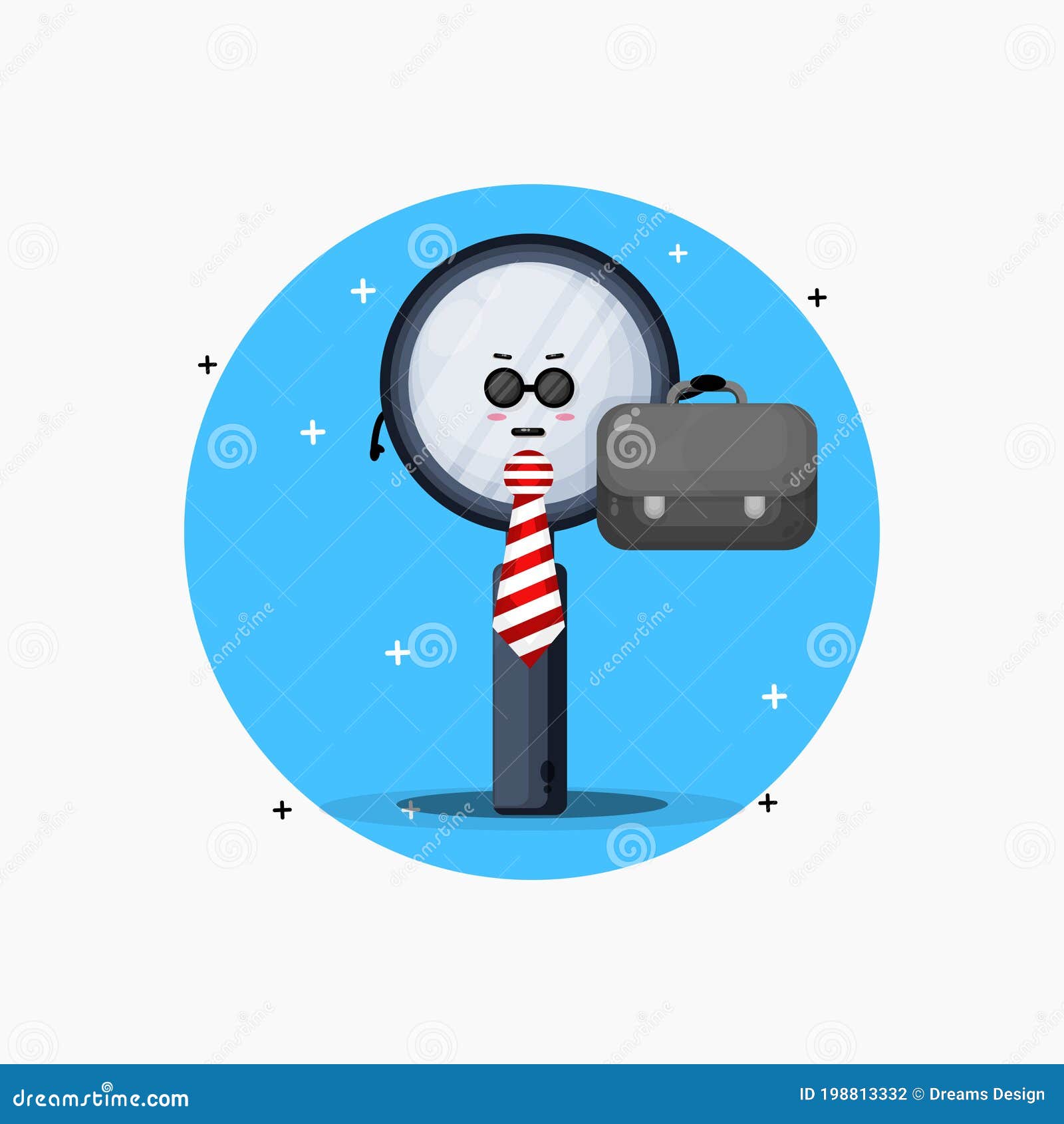 Cute Magnifying Glass Vector Icon Illustration. Searching Items With ...