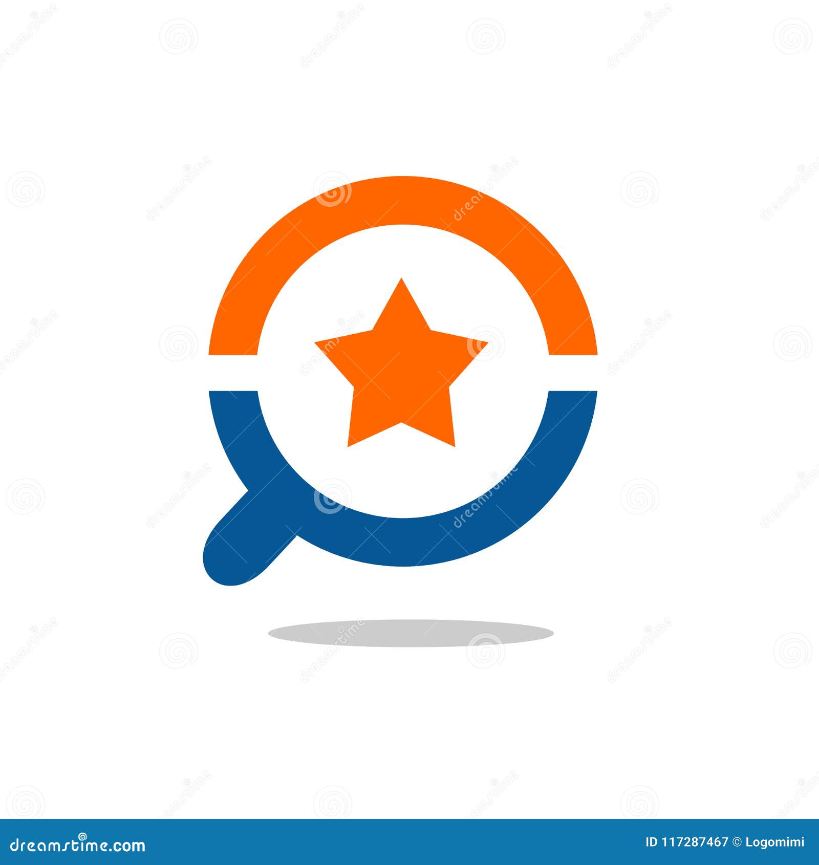 Cute Magnifying Glass and Star Icon, Vector Illustration Design Stock ...