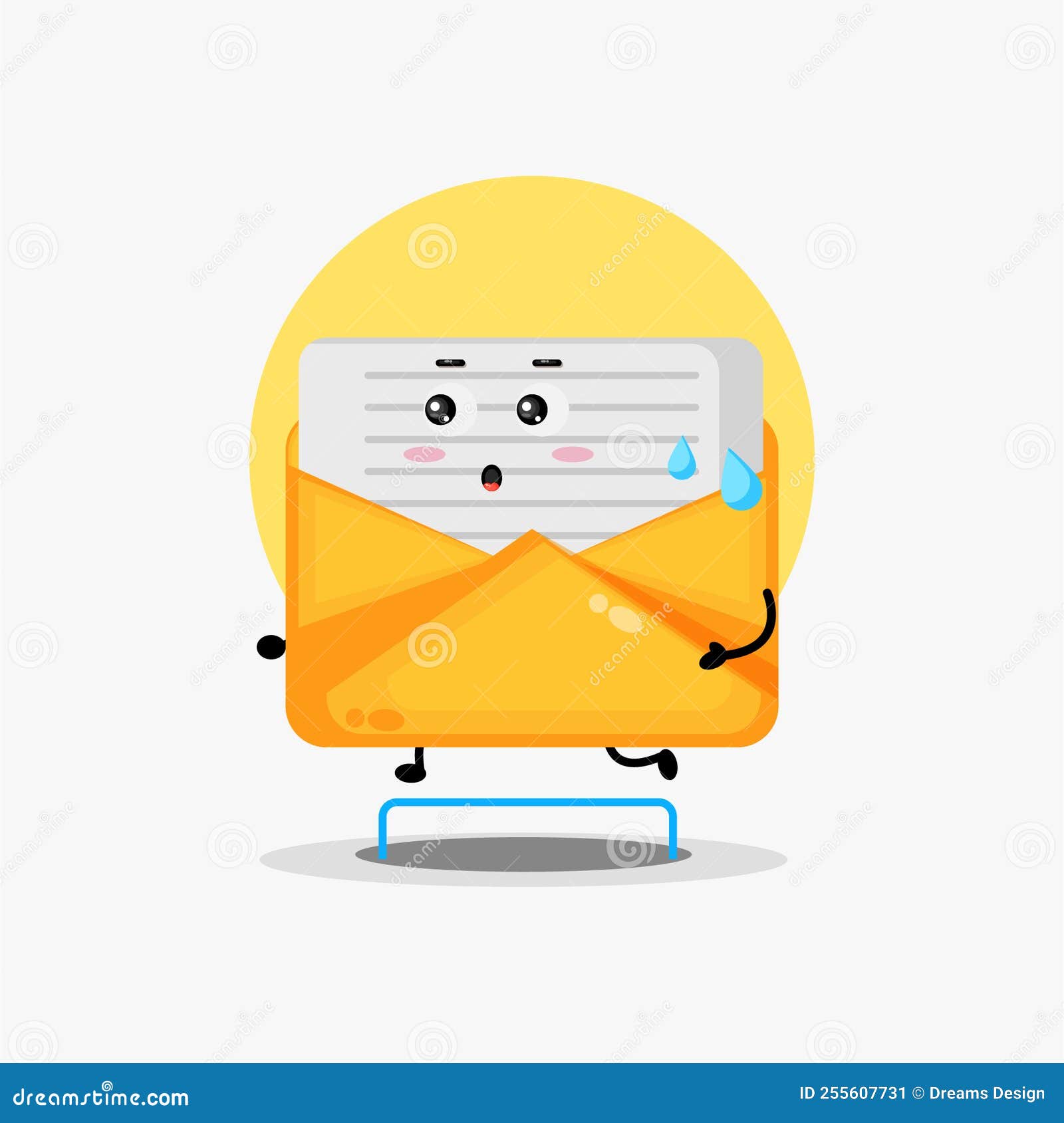 Running Mailing Envelope With A Letter And Legs. Vector. You Letter Sms ...