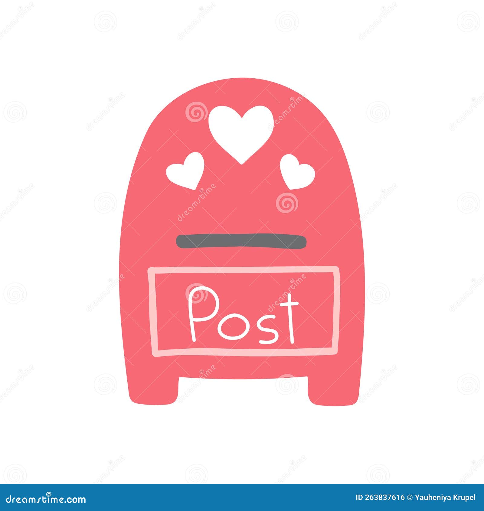 Cute Mailbox. Vector Illustration. Flat Hand Drawn Style Stock Vector ...