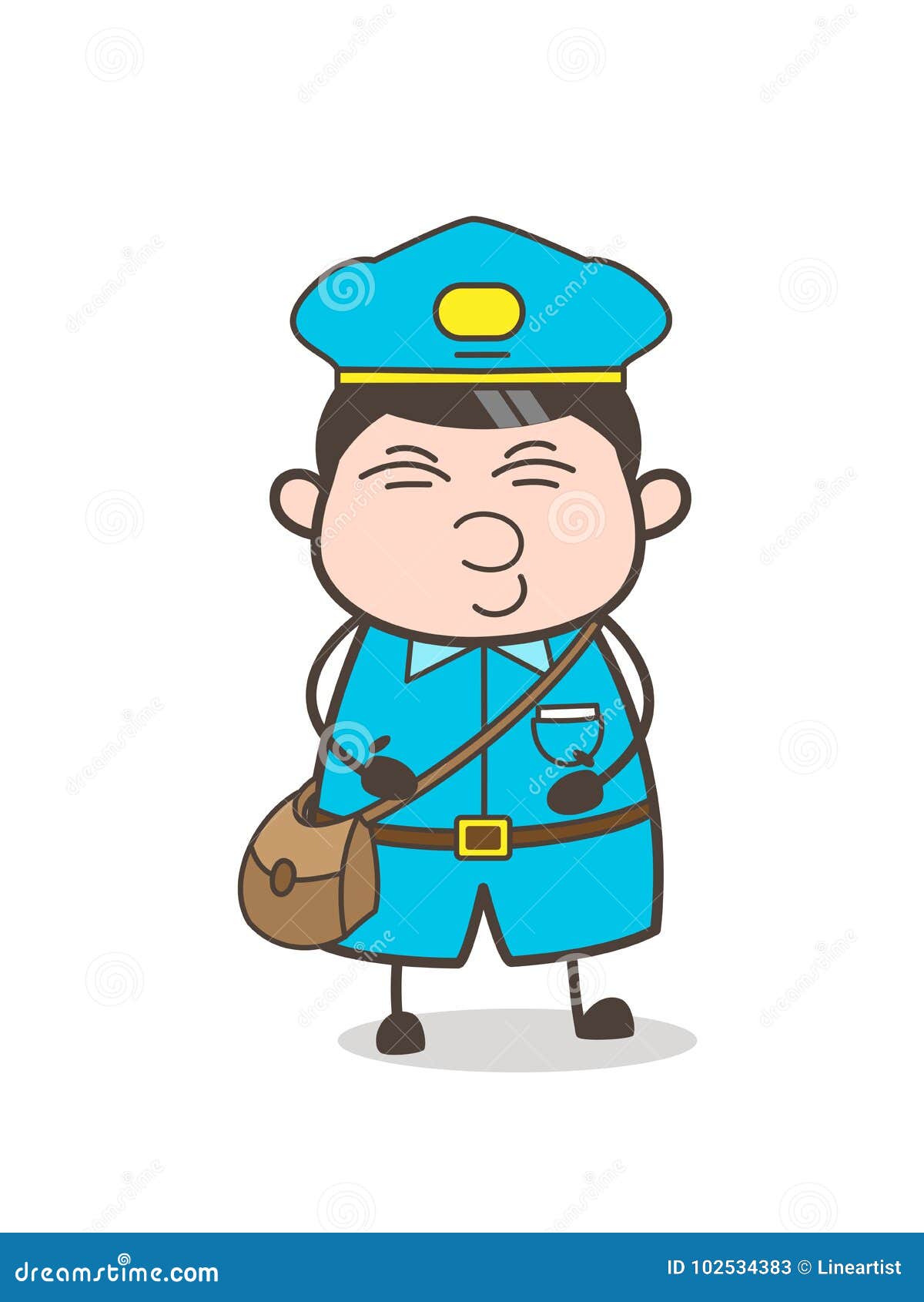 Cute Mailman Smiling Expression Stock Illustration - Illustration of ...