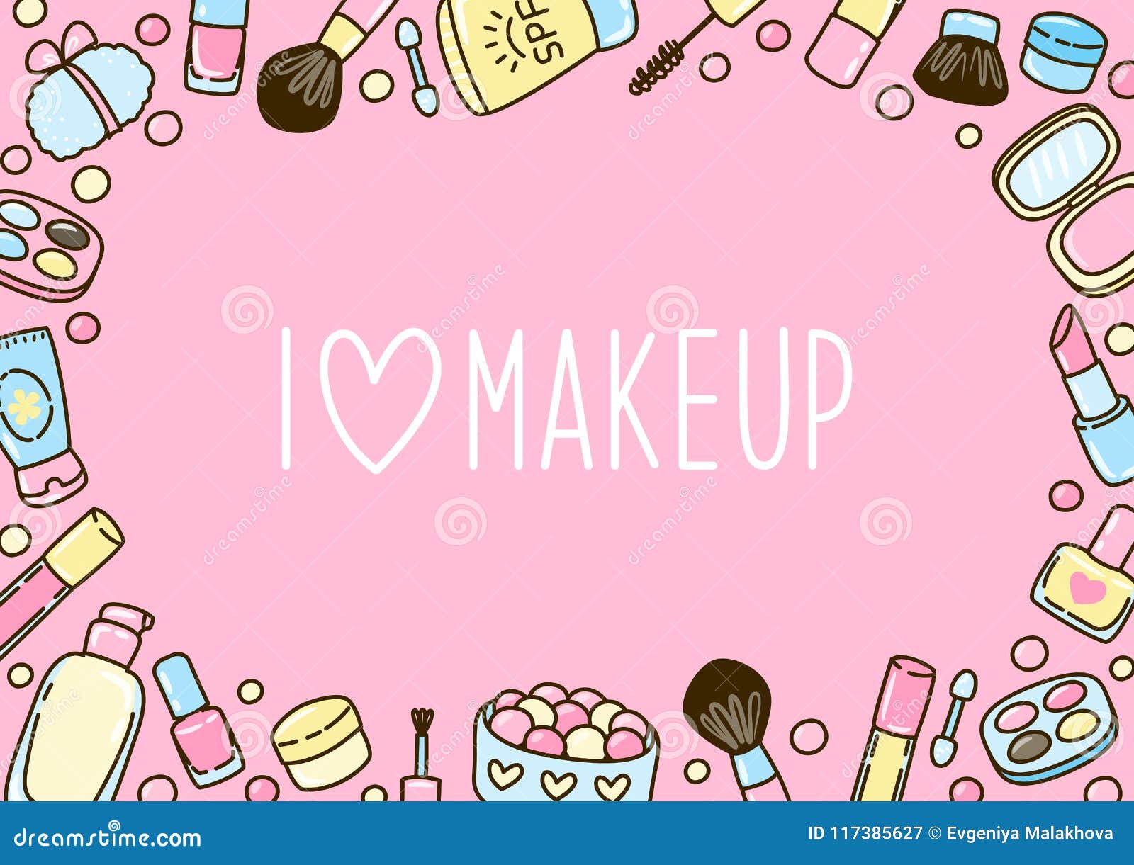 Cute Makeup Background for Your Design Stock Vector - Illustration of ...