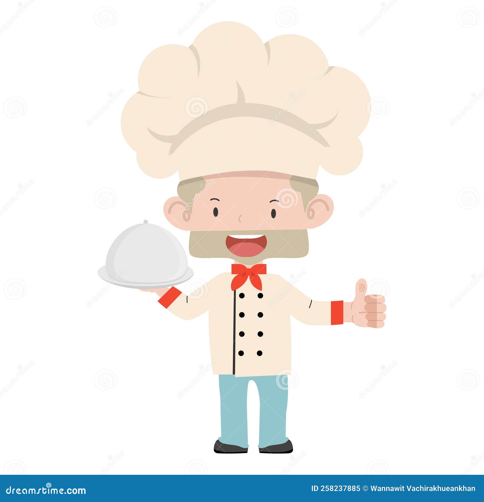 Cute Male Chef with Making Thumbs Up Stock Vector - Illustration of ...