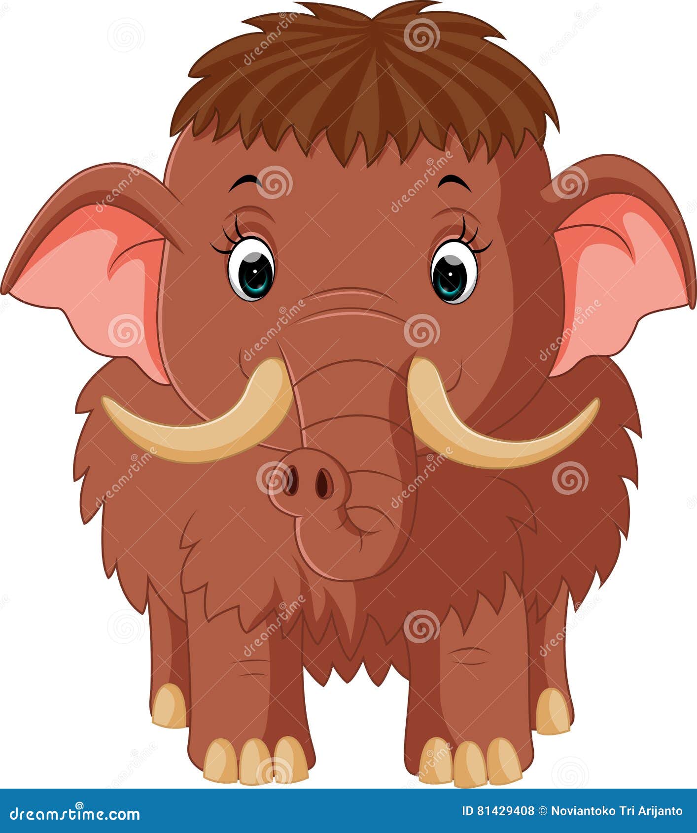 Cute mammoth cartoon stock vector. Illustration of life - 81429408