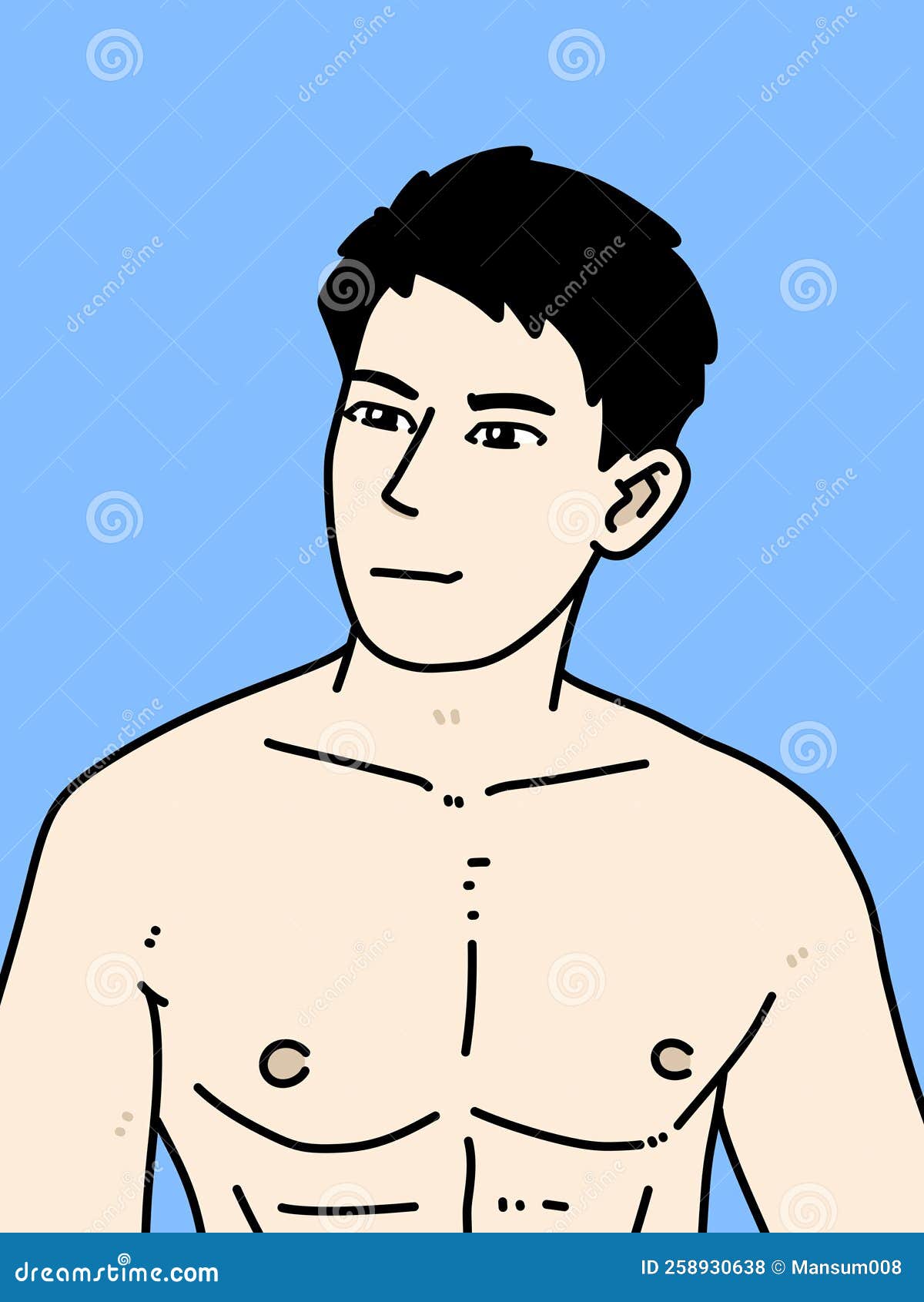 Cute Man Cartoon on Blue Background Stock Illustration - Illustration ...