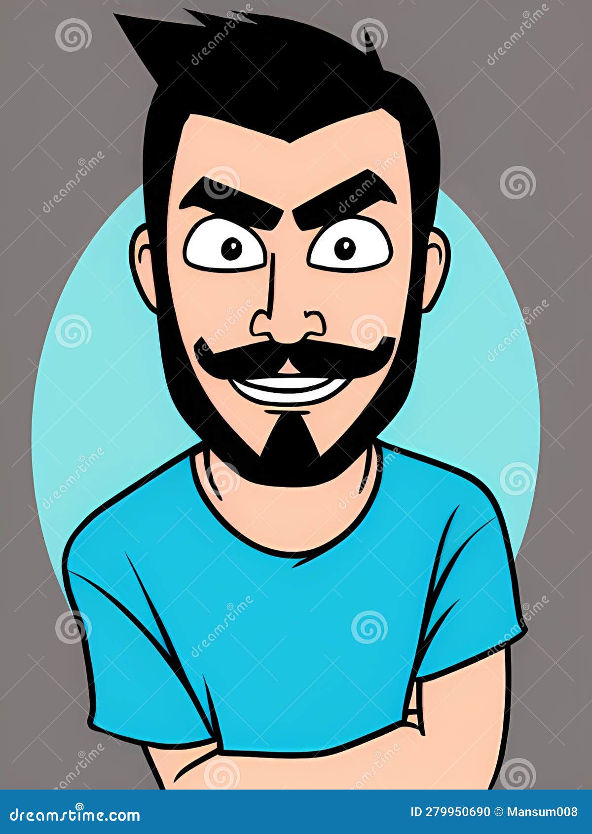 Cute Man Cartoon on Color Background Stock Illustration - Illustration ...