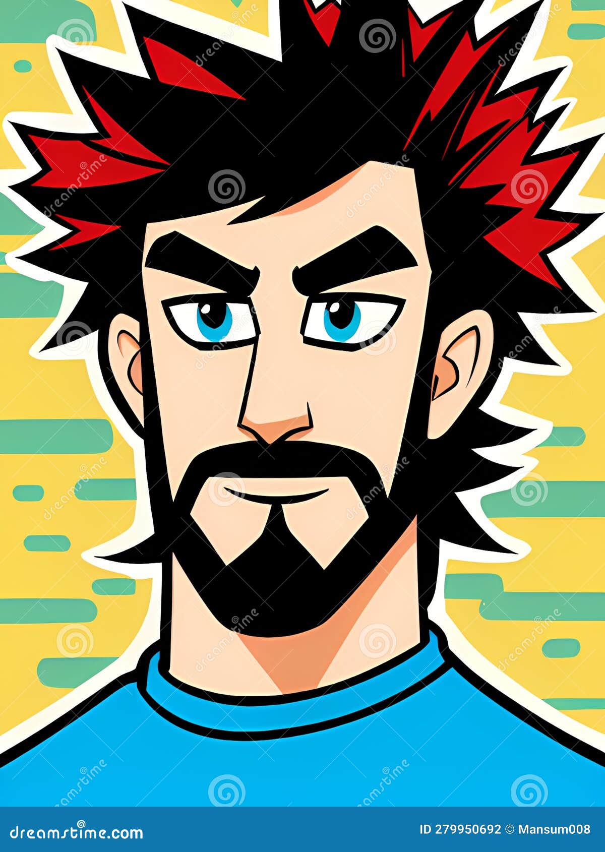 Cute Man Cartoon on Color Background Stock Illustration - Illustration ...