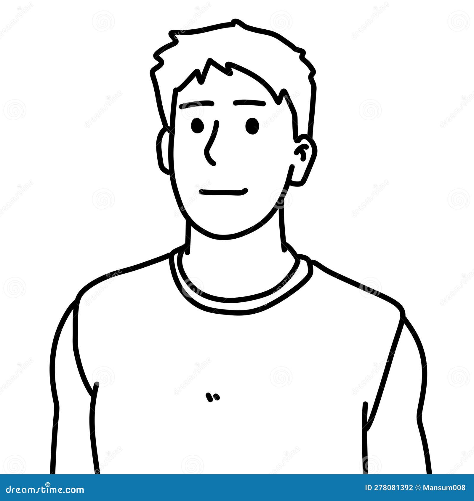 Cute Man Cartoon for Coloring Stock Illustration - Illustration of ...