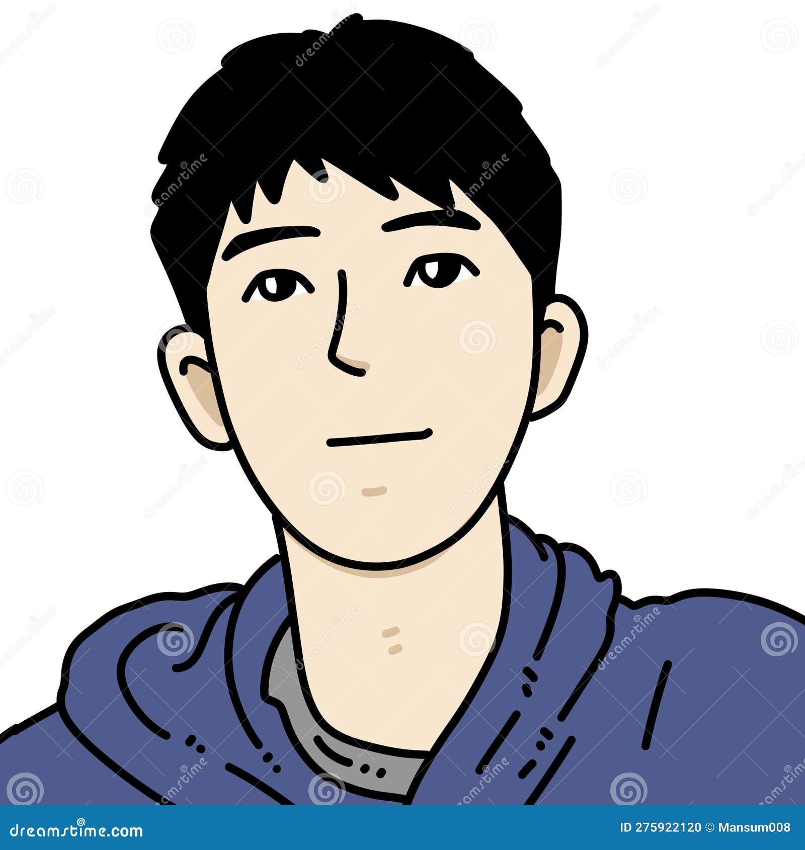 Cute Man Cartoon on White Background Stock Illustration - Illustration ...