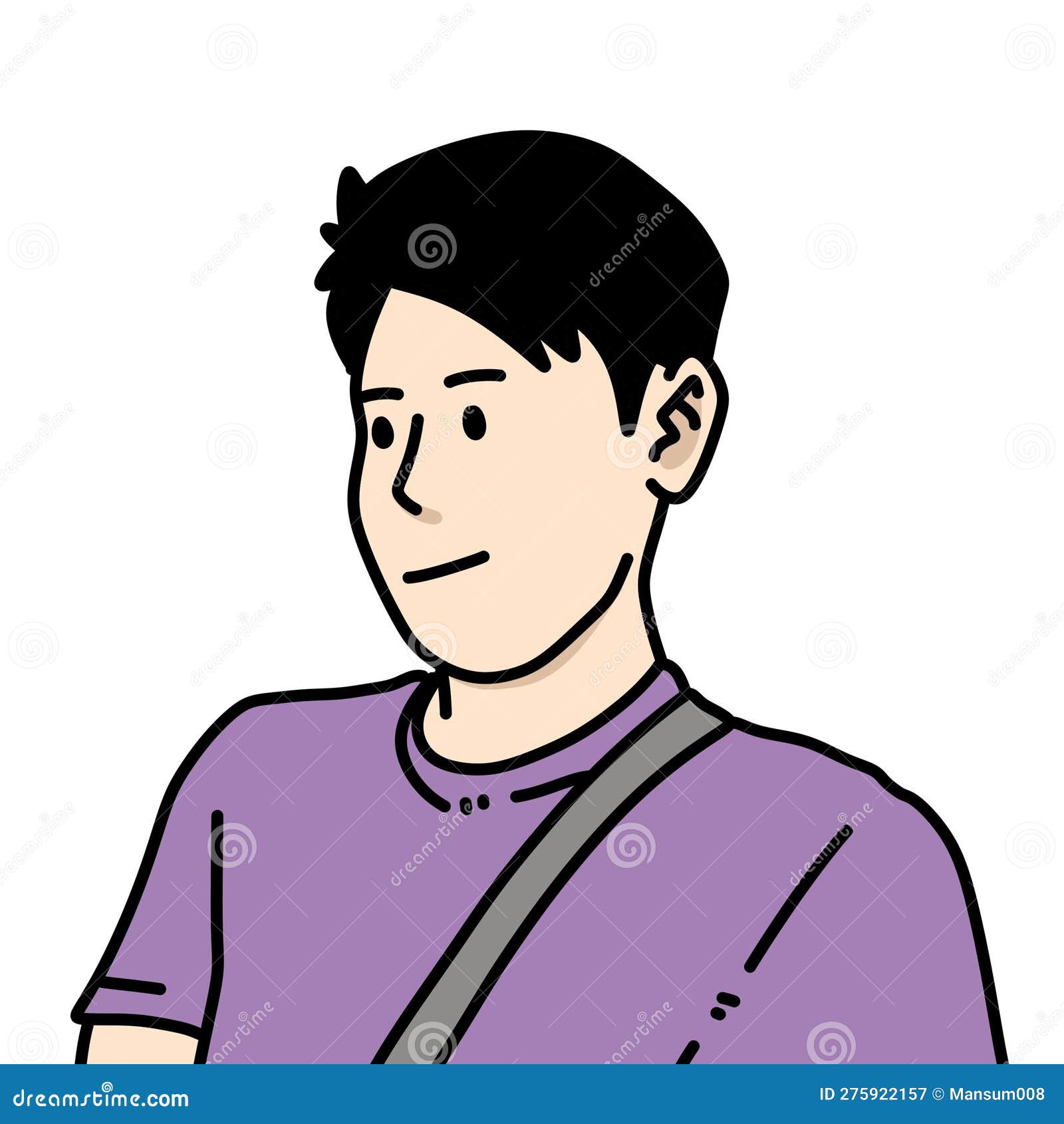 Cute Man Cartoon on White Background Stock Illustration - Illustration ...