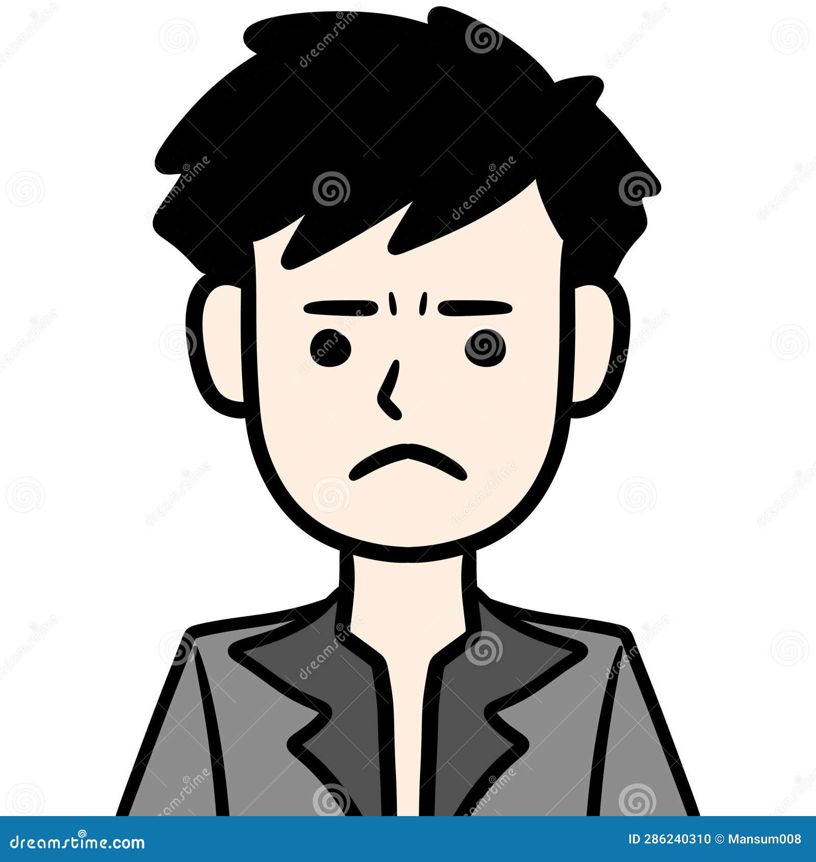 Cute Man Cartoon on White Background Stock Illustration - Illustration ...