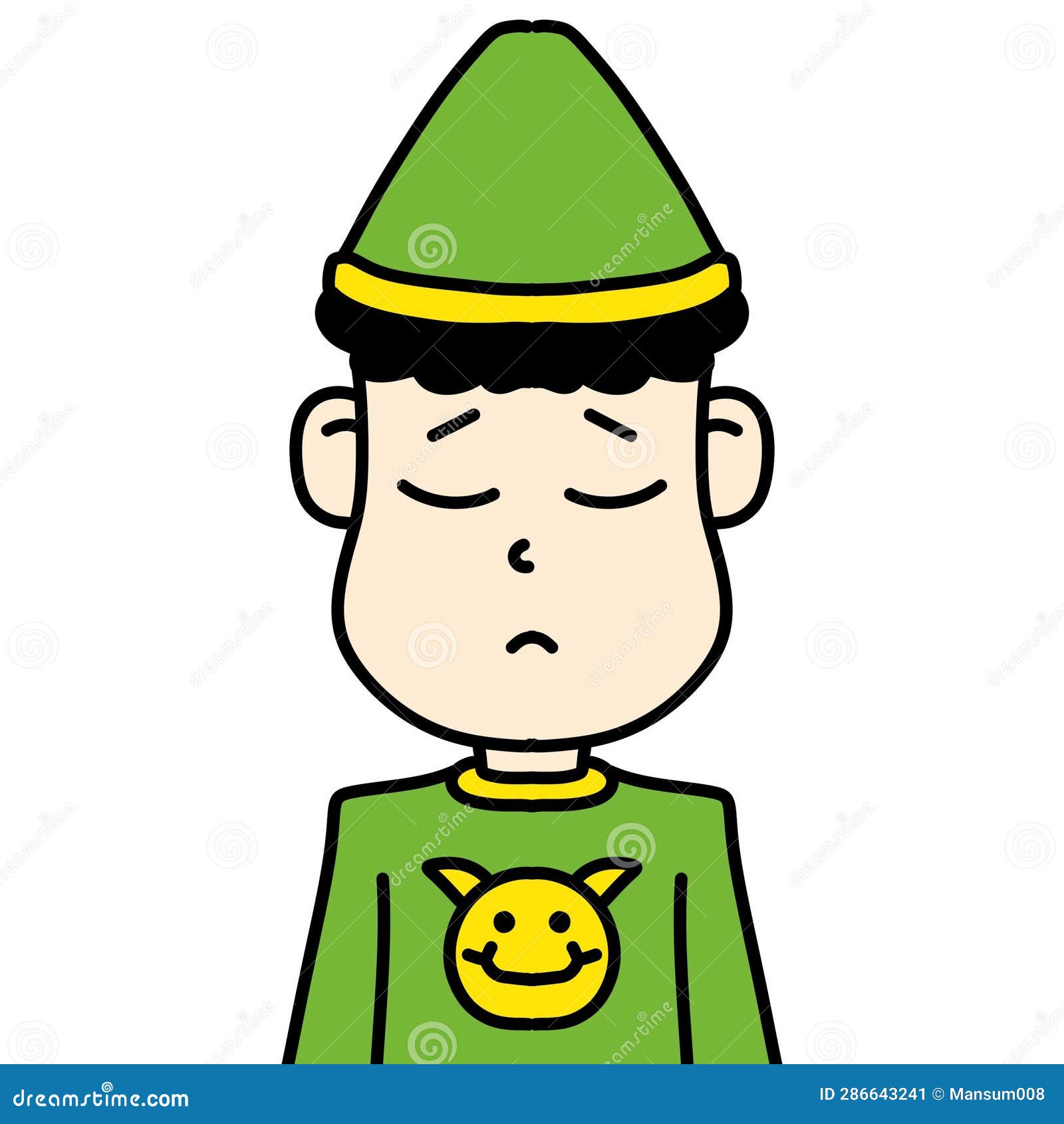 Cute Man Cartoon on White Background Stock Illustration - Illustration ...