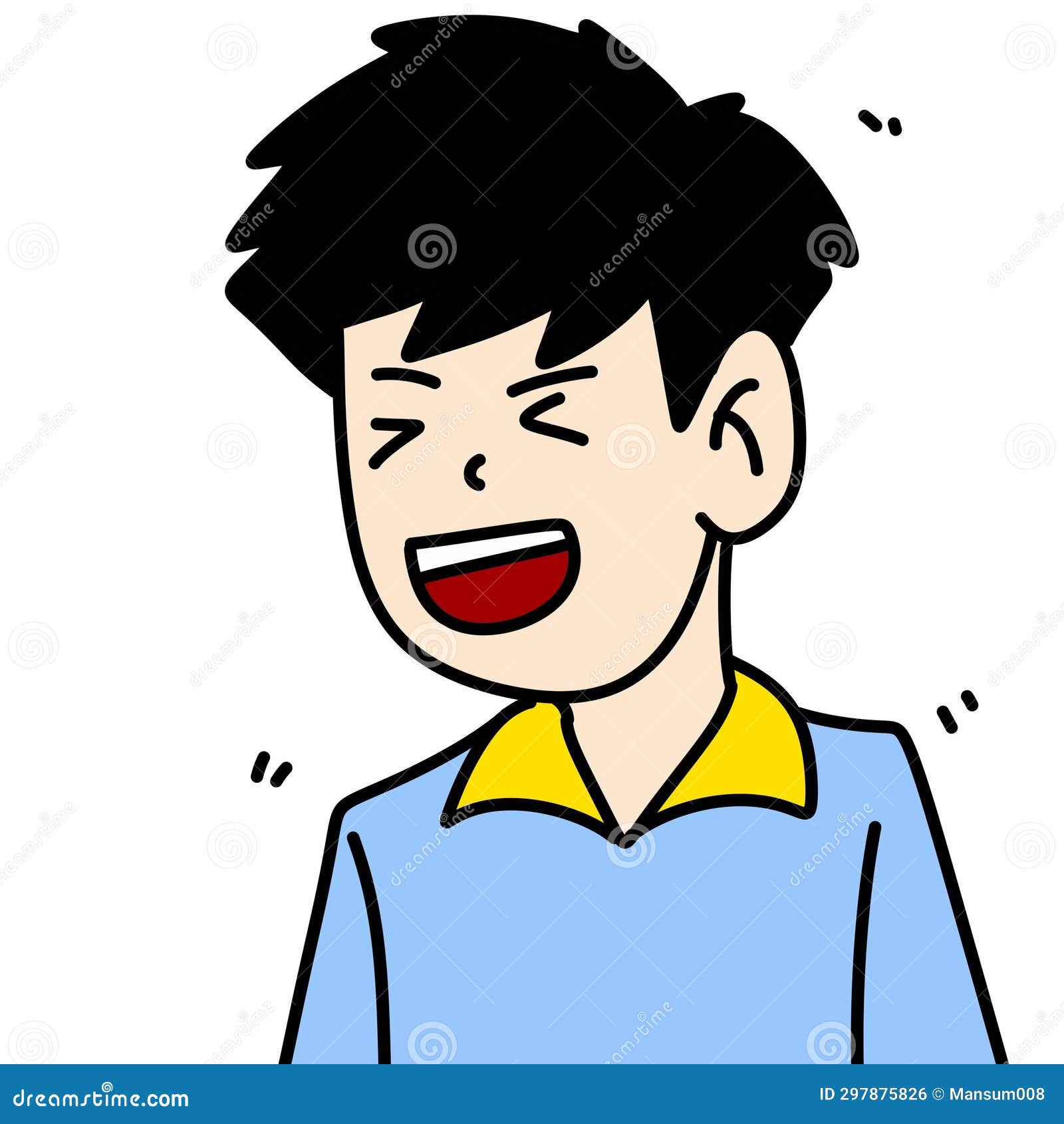 Cute Man Cartoon on White Background Stock Illustration - Illustration ...