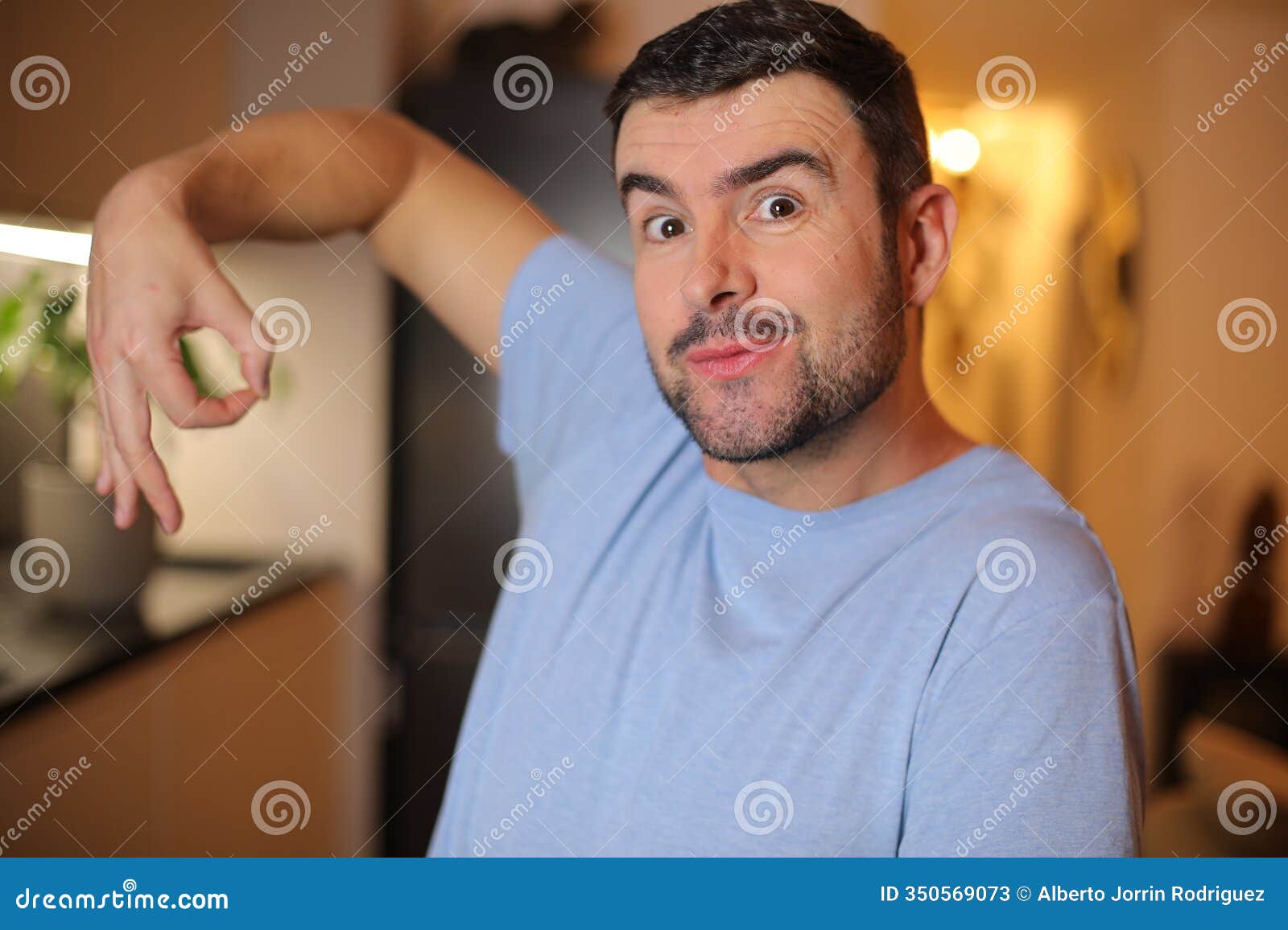 Cute Man Doing the Popular "circle Game Gesture" Stock Image - Image of ...