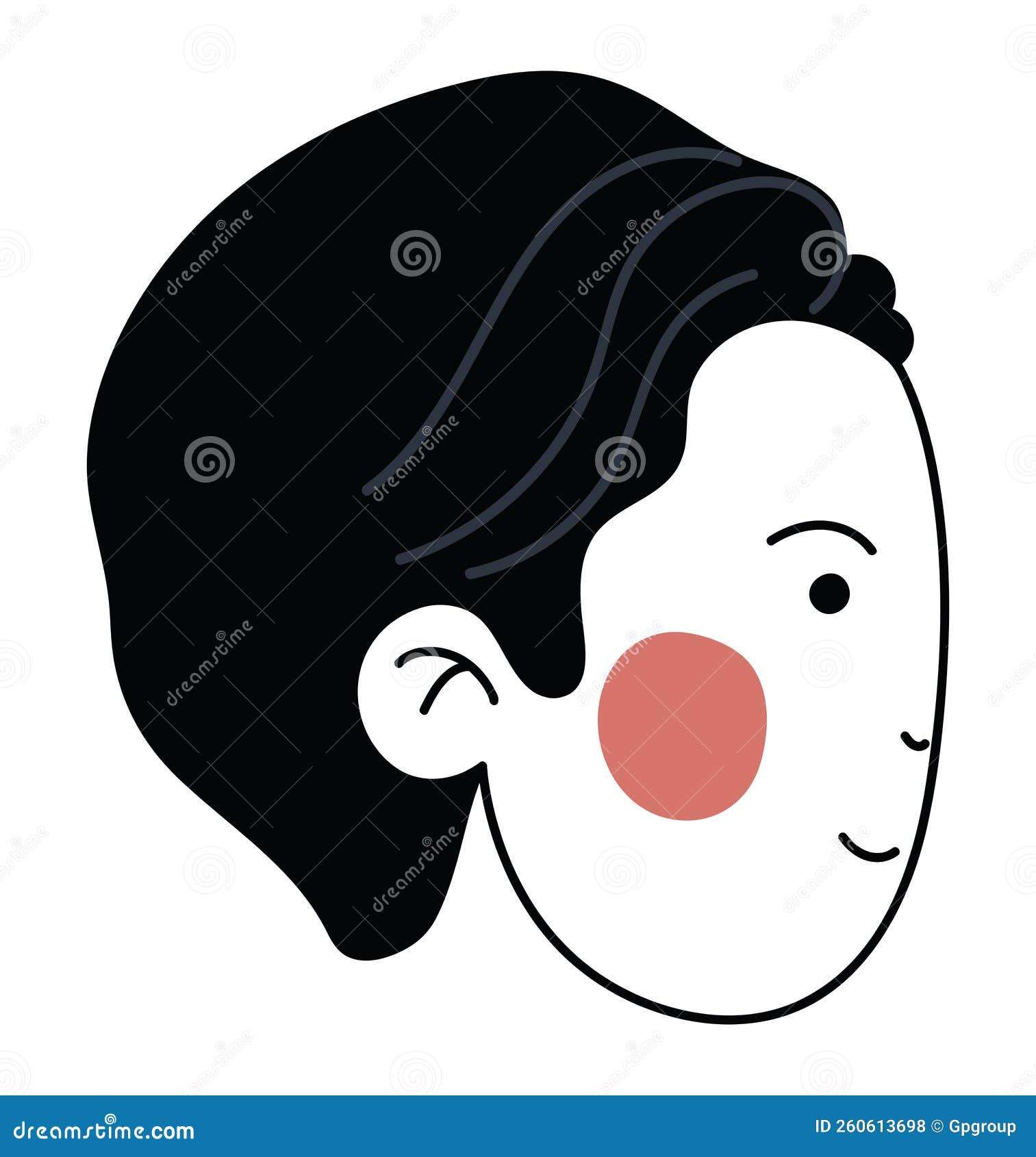 Cute man face stock vector. Illustration of character - 260613698