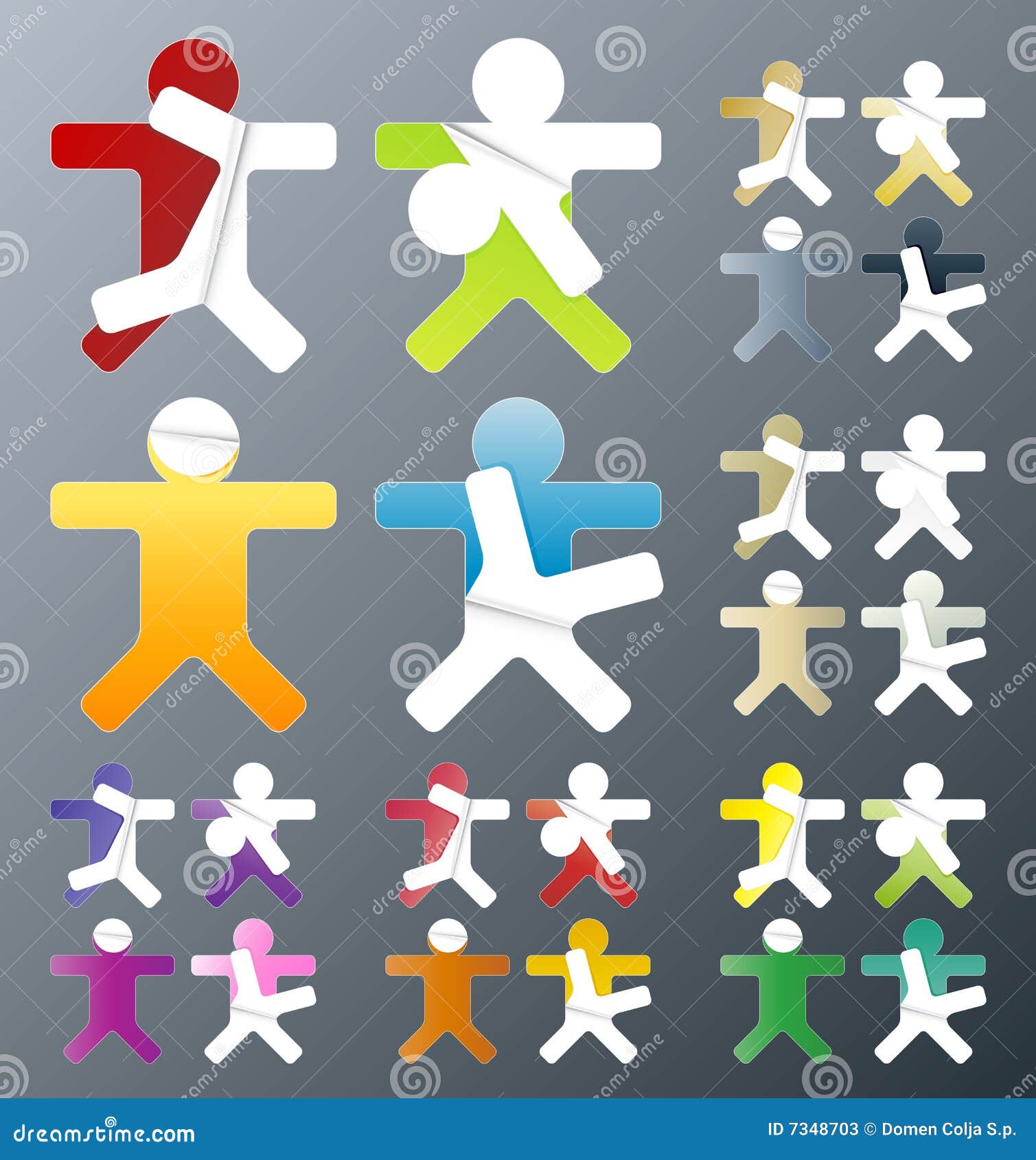 Cute man peeling stickers stock vector. Illustration of retail - 7348703