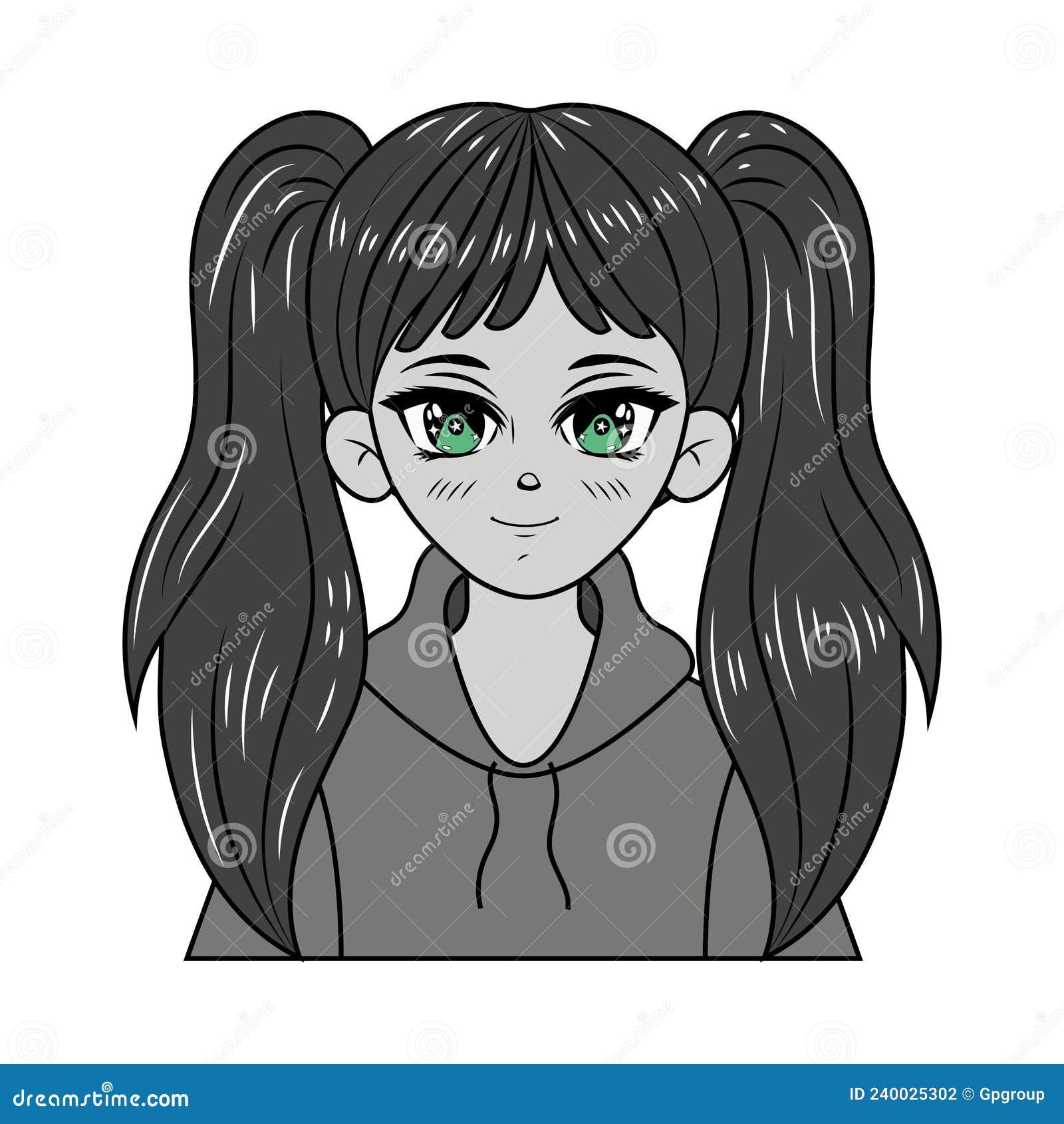 Cute manga woman stock vector. Illustration of face - 240025302
