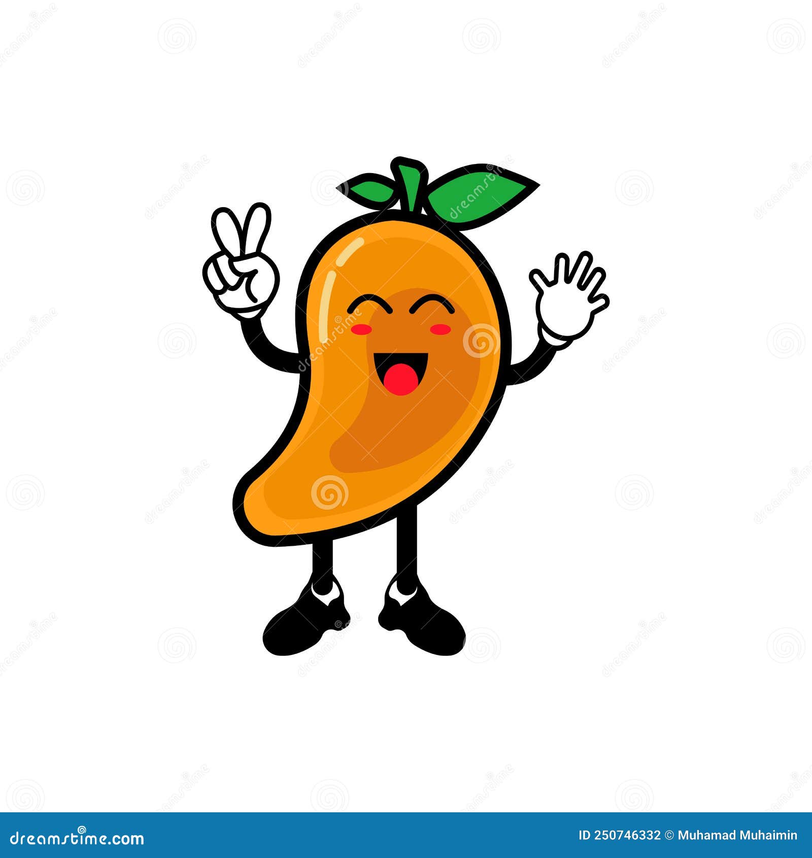 Cute Mango Expression Cartoon Vector Stock Vector - Illustration of ...