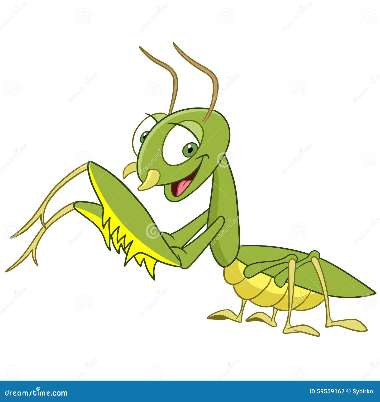 Cute mantis stock vector. Illustration of female, cheerful - 59559162