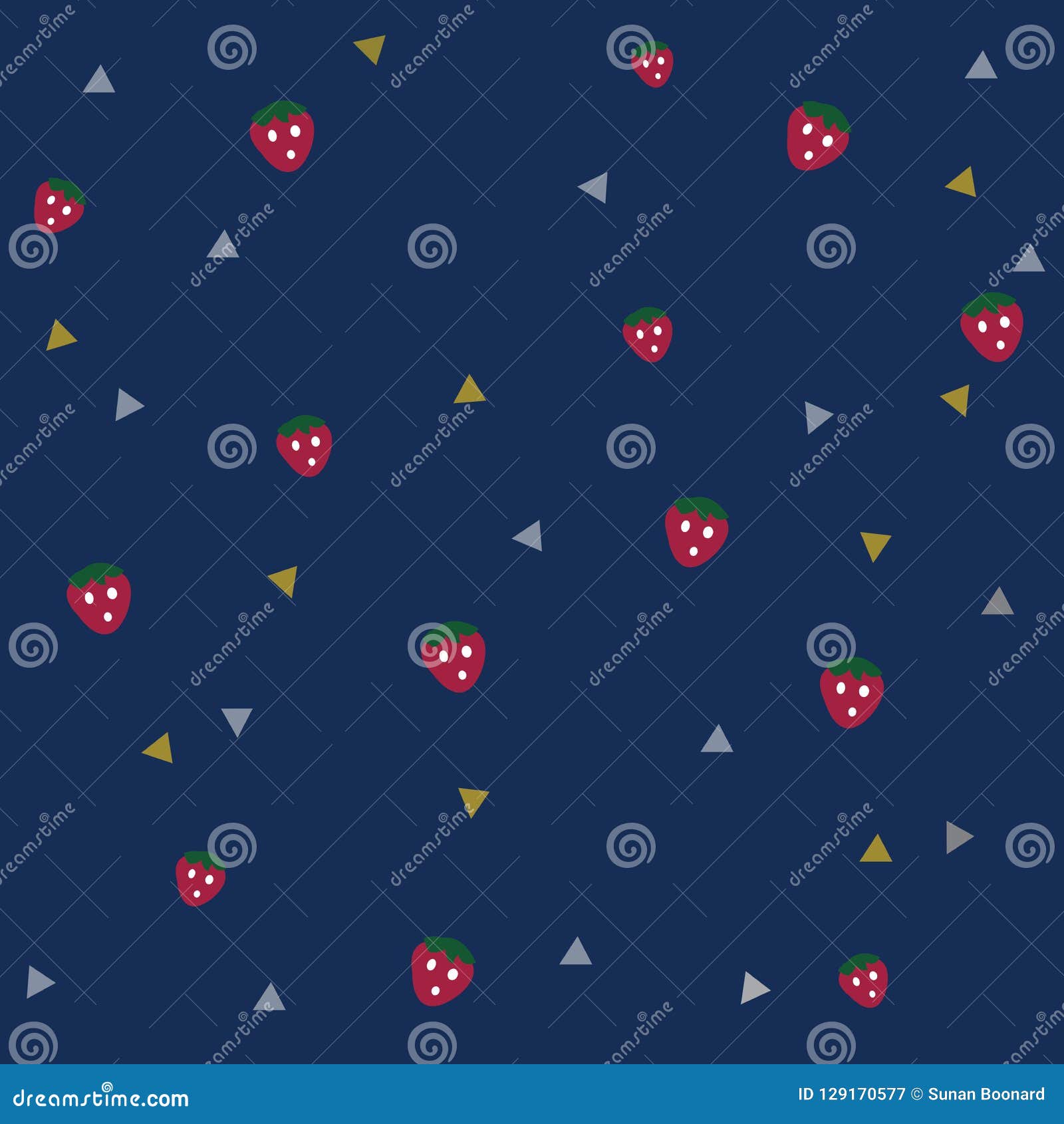 The Strawberries and Triangle on Blue Background and Texture. Stock ...