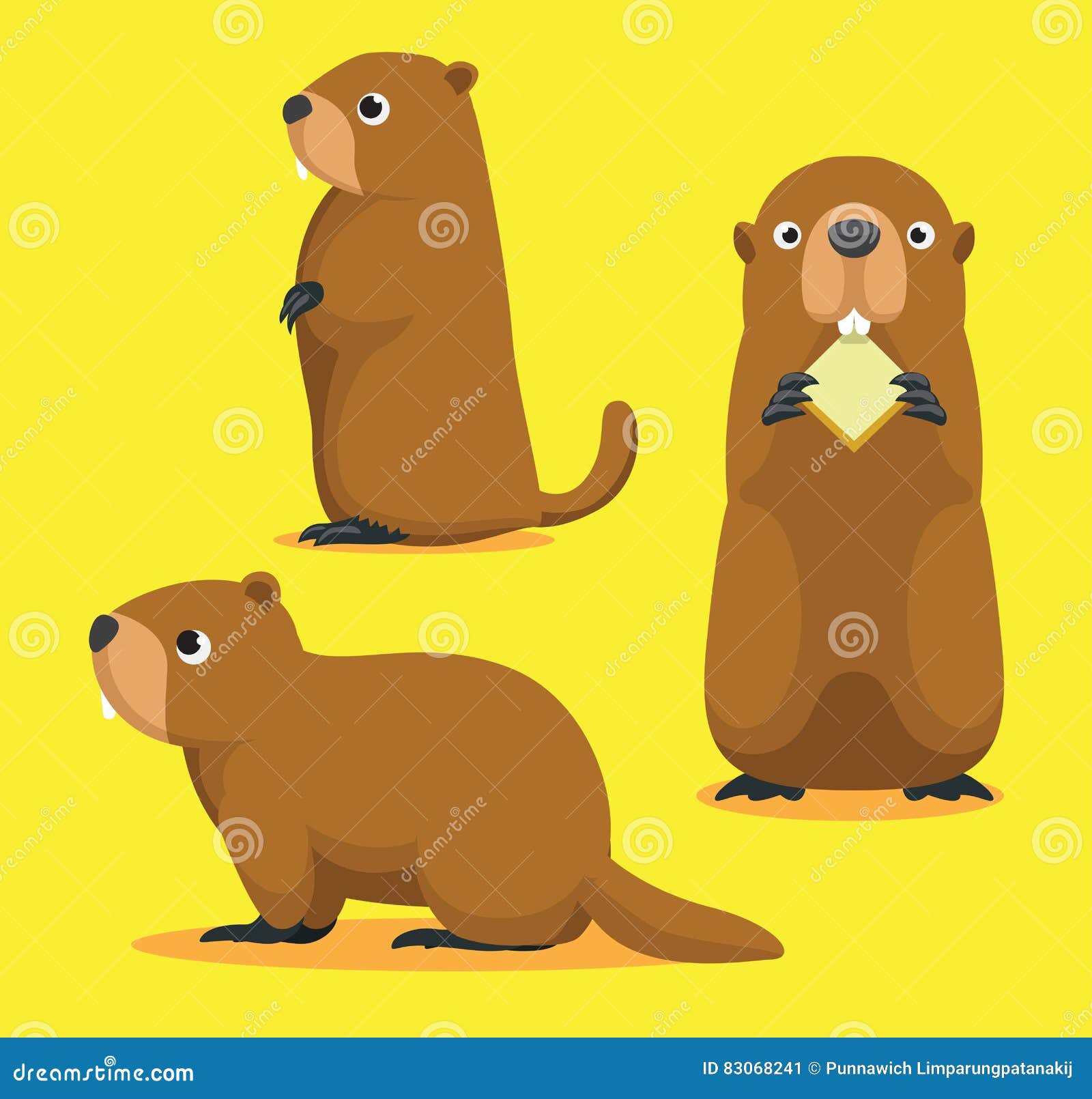 Cute Marmot Cartoon Vector Illustration Stock Vector - Illustration of ...