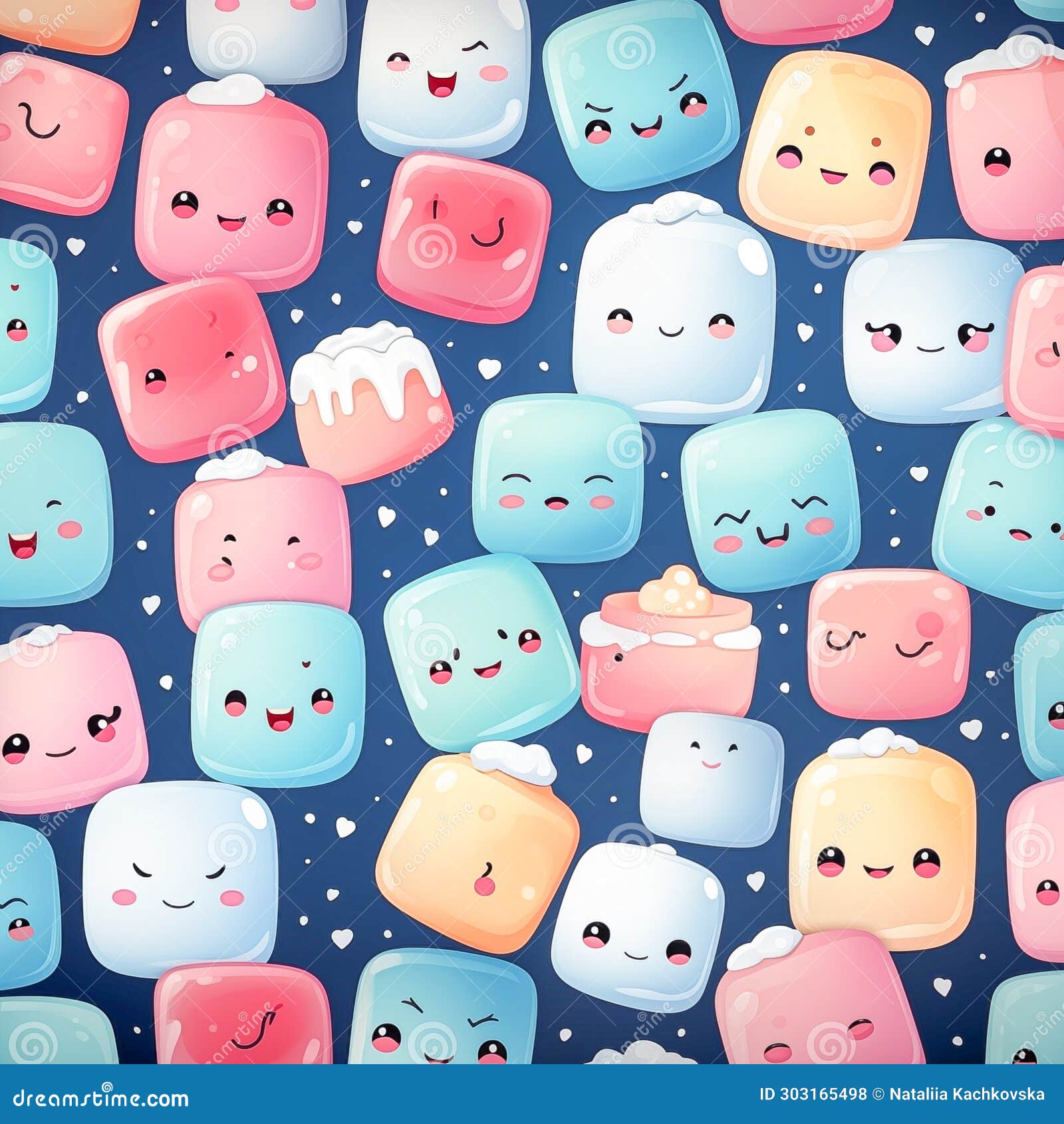 Cute marshmallow pattern stock illustration. Illustration of character ...
