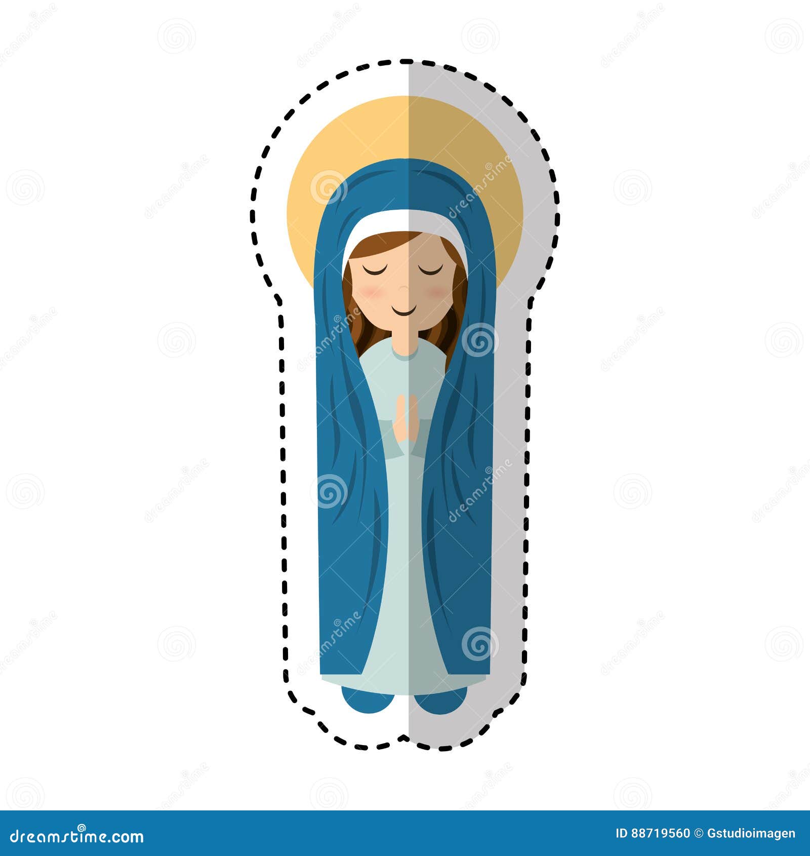Cute mary virgin icon stock vector. Illustration of decoration - 88719560