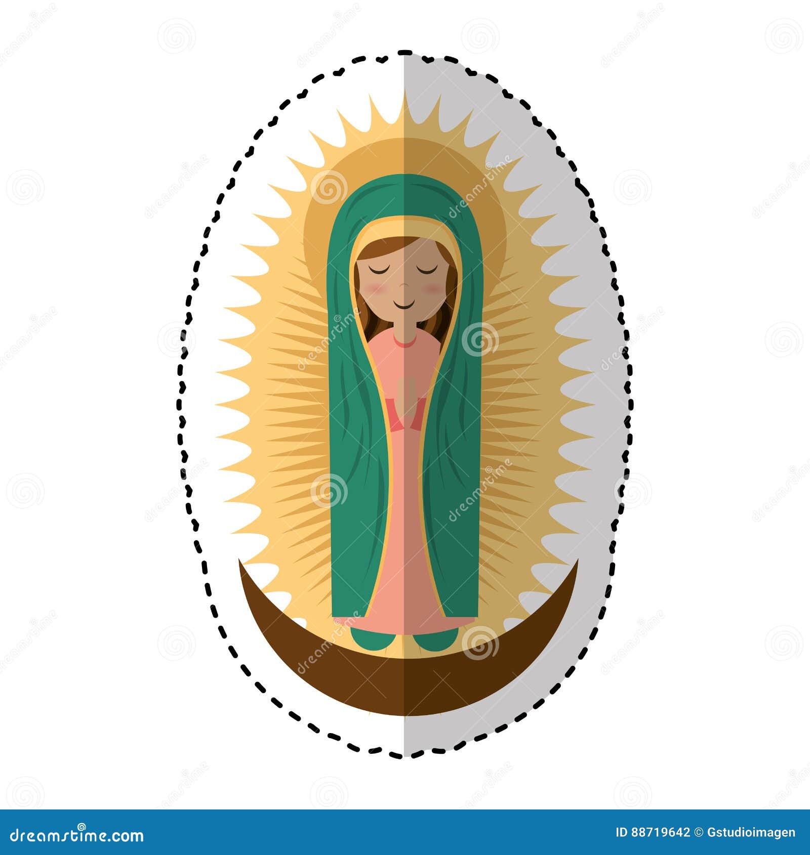 Cute mary virgin icon stock vector. Illustration of holy - 88719642