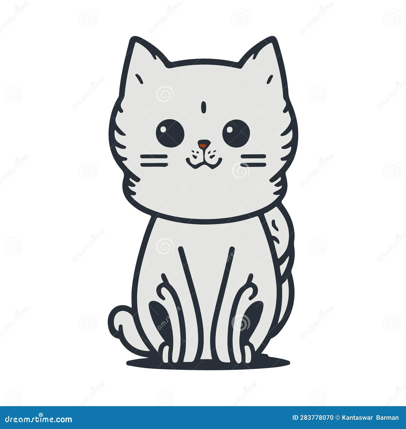 A Cute Mascot Cat Logo Simple Vector Art. Stock Vector - Illustration ...