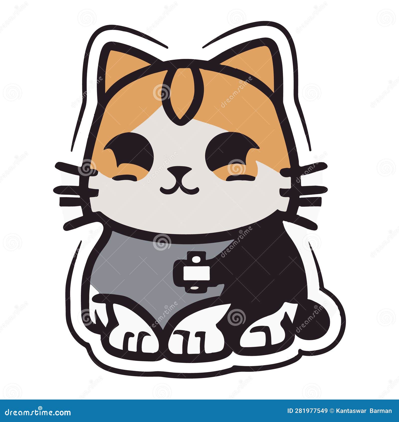 A Cute Mascot Cat Logo Vector Art Flat Design. Stock Vector ...