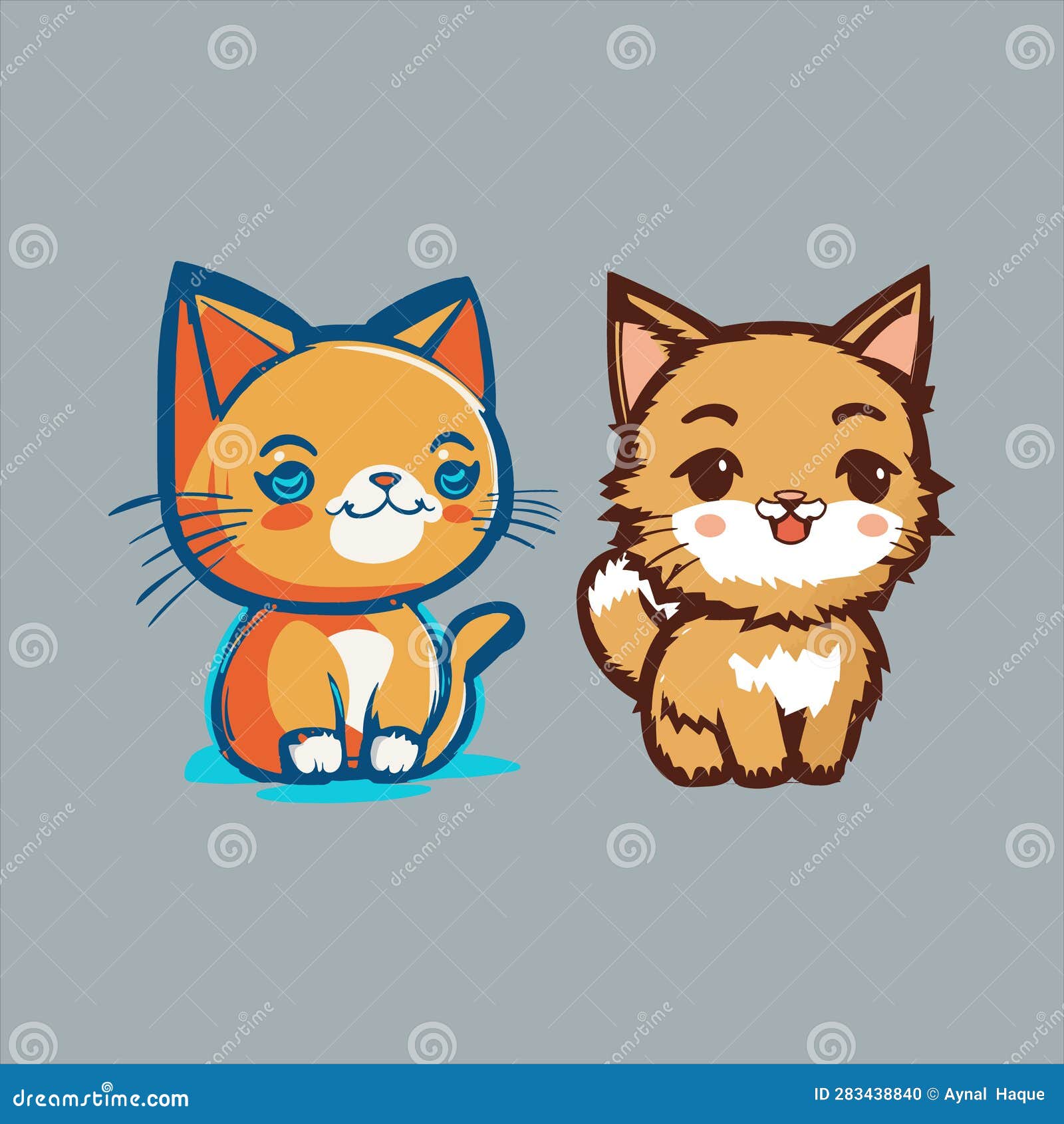 Cute Mascot Cat Simple Vector Art Stock Vector - Illustration of mammal ...