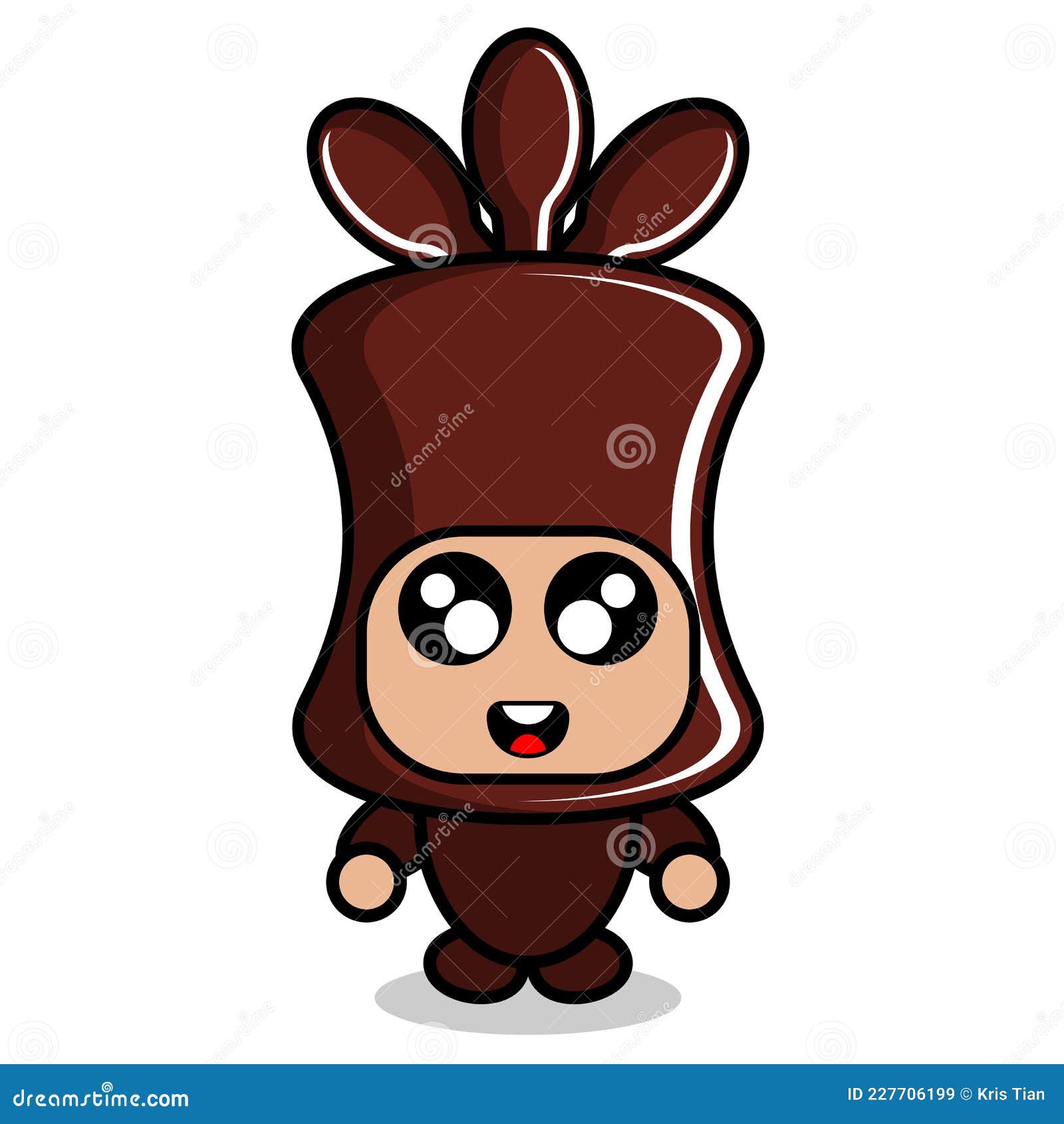 Cute Mascot Costume Chocolate Candy Roll Stock Vector - Illustration of ...