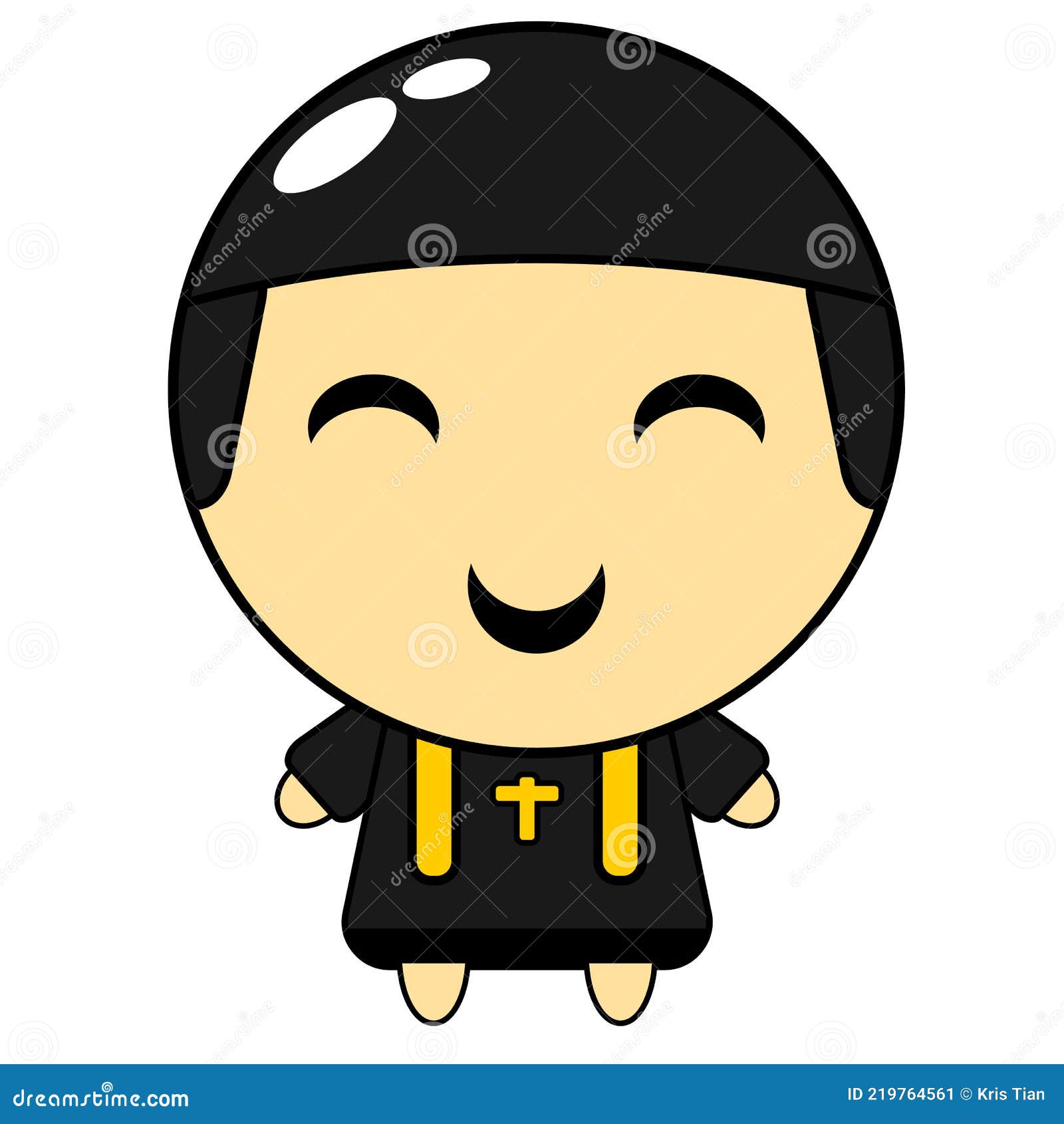 Cute mascot priest stock vector. Illustration of chibi - 219764561