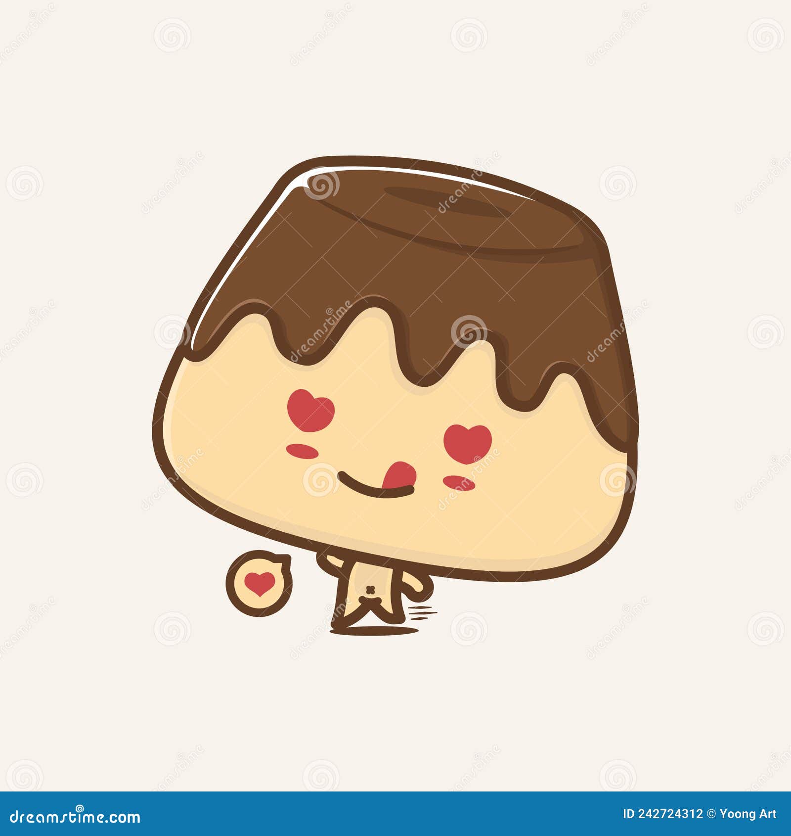 Cute mascot pudding stock vector. Illustration of freshness - 242724312