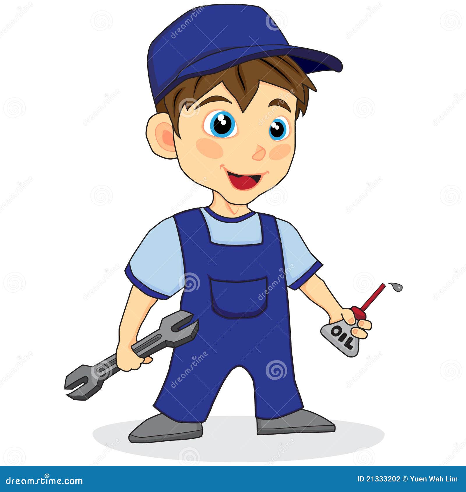 Cute mechanic boy stock vector. Illustration of character - 21333202