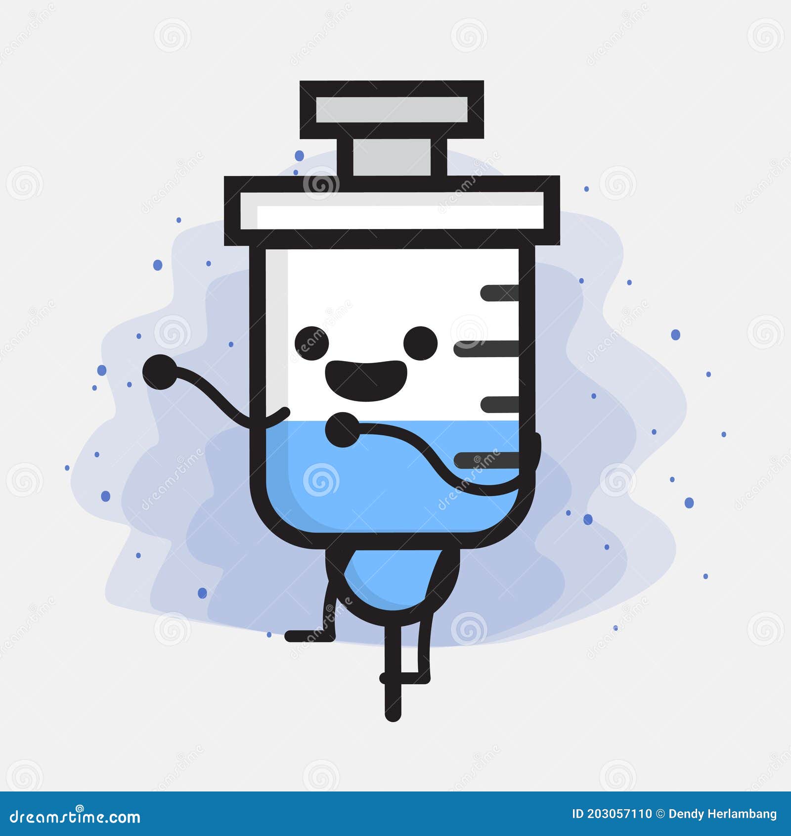 Cute Medical Syringe Vector Icon Illustration Stock Vector ...