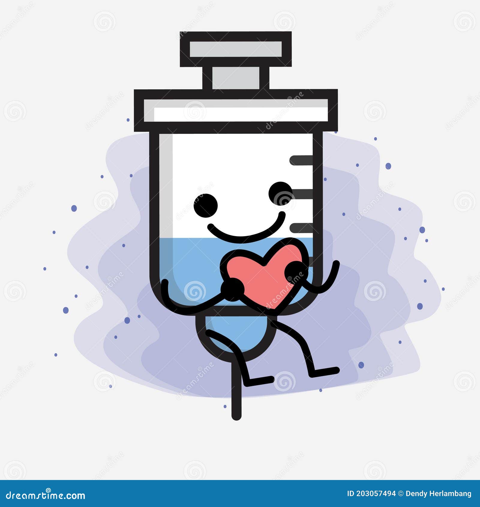 Cute Medical Syringe Vector Icon Illustration Stock Vector ...